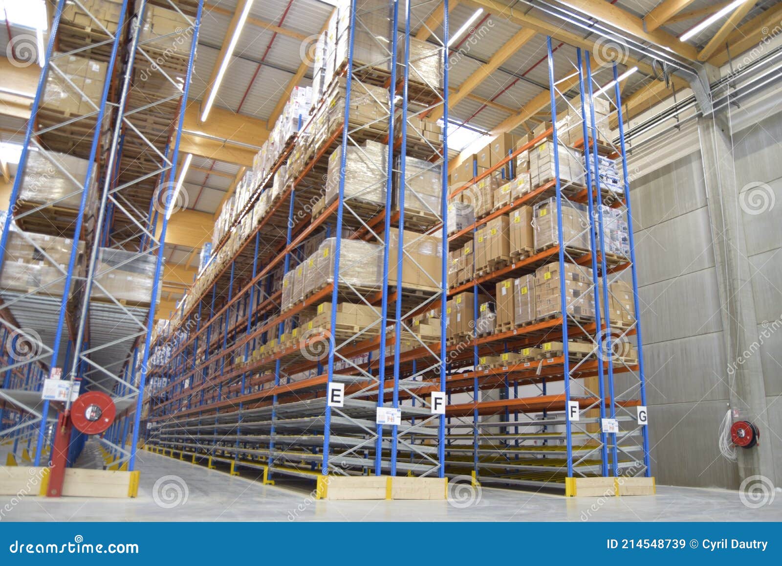 Interior View of a Warehouse Stock Image - Image of interior, pallets ...