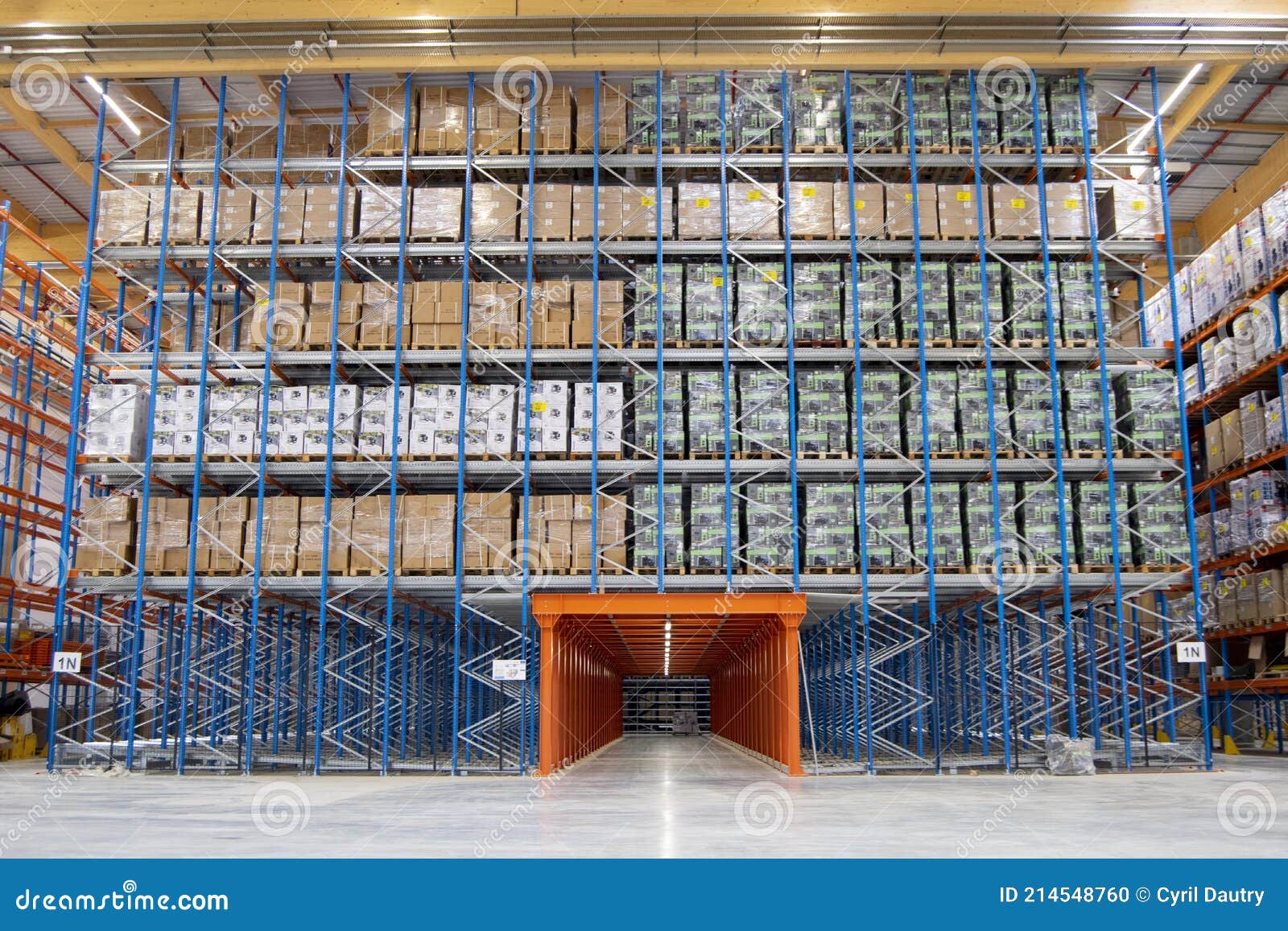 Interior View of a Warehouse Stock Photo - Image of logistics, export ...