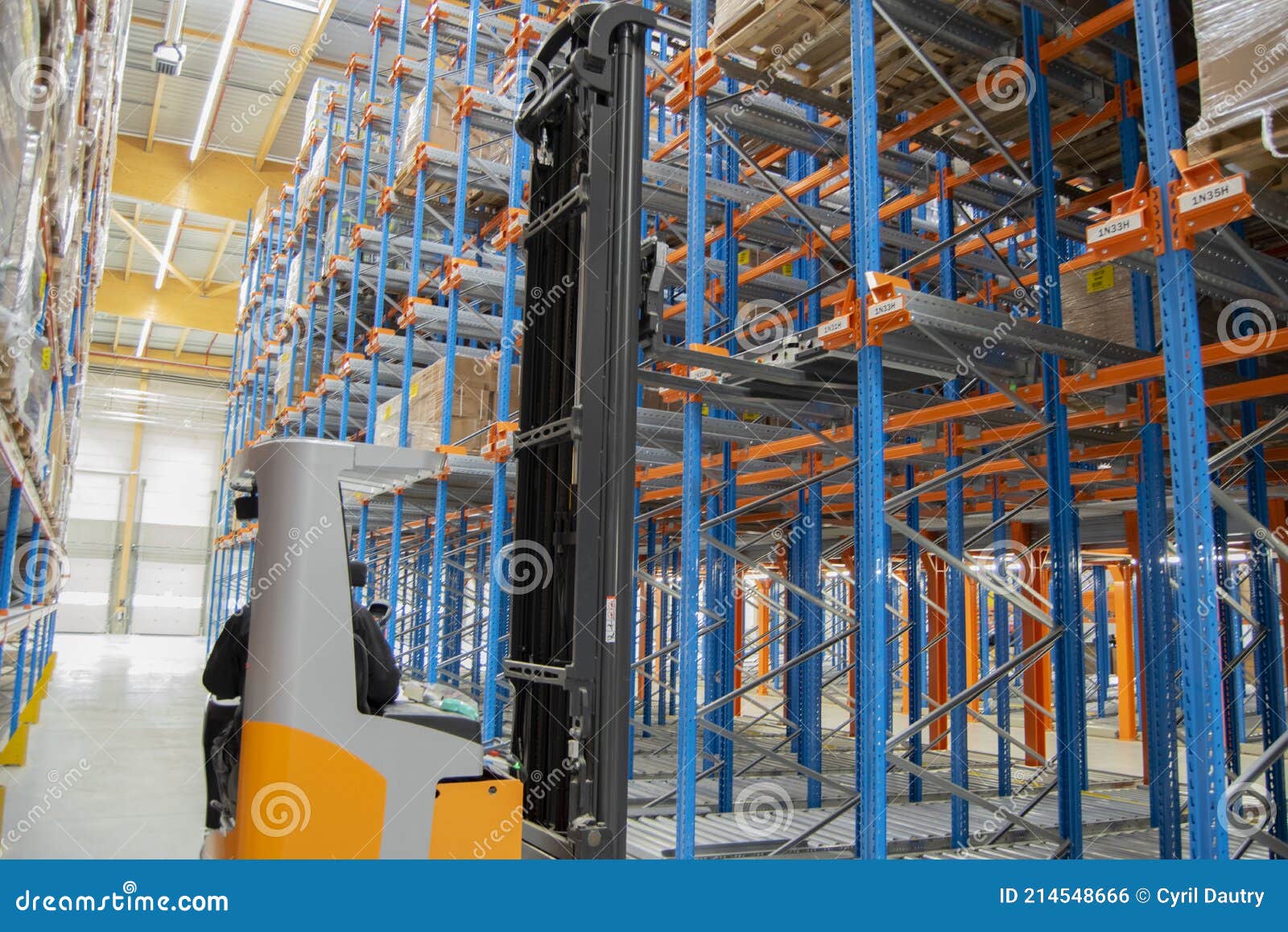 Interior View of a Warehouse Stock Photo - Image of cartons, storage ...