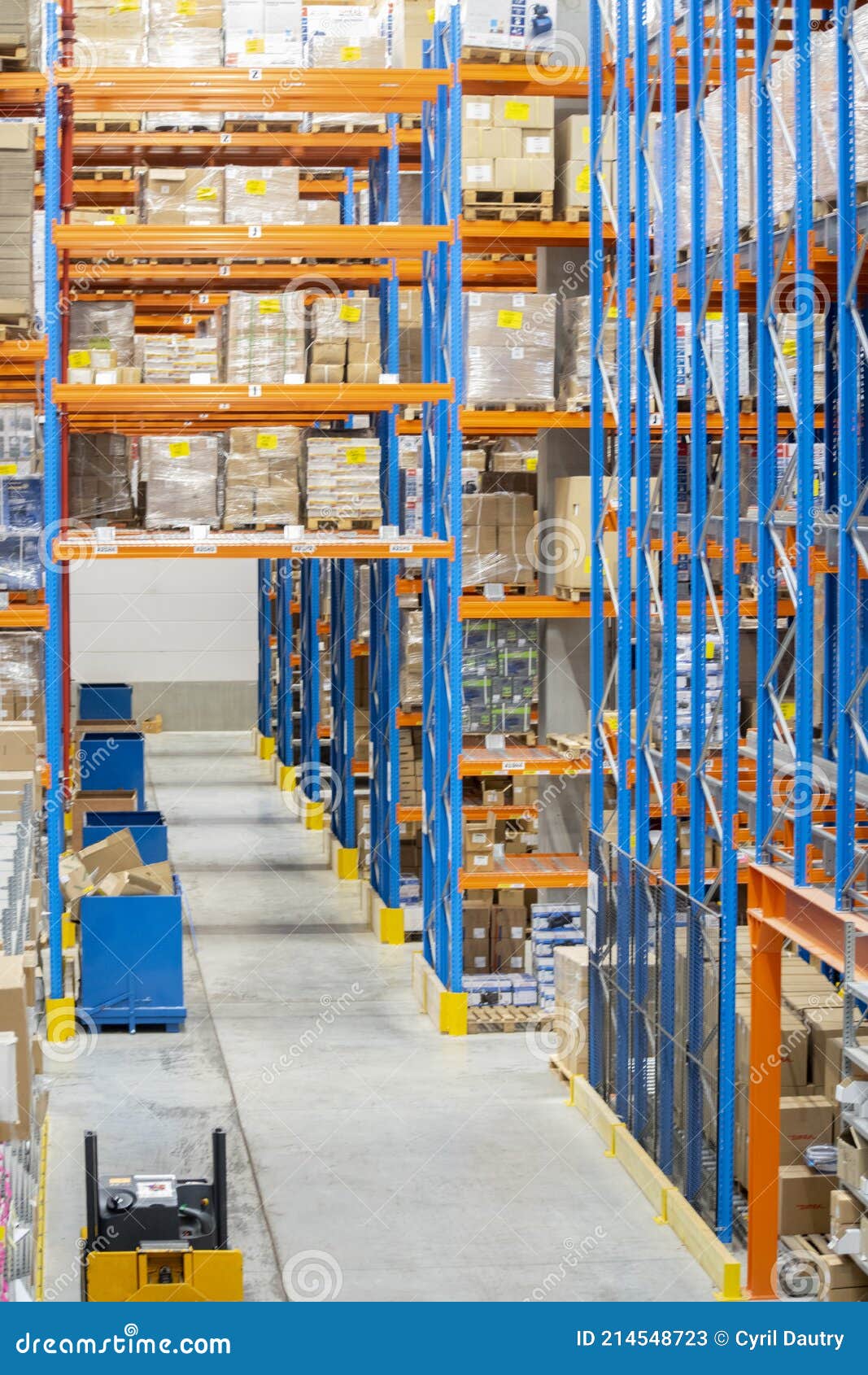 Interior View of a Warehouse Stock Image - Image of storehouse, racks ...