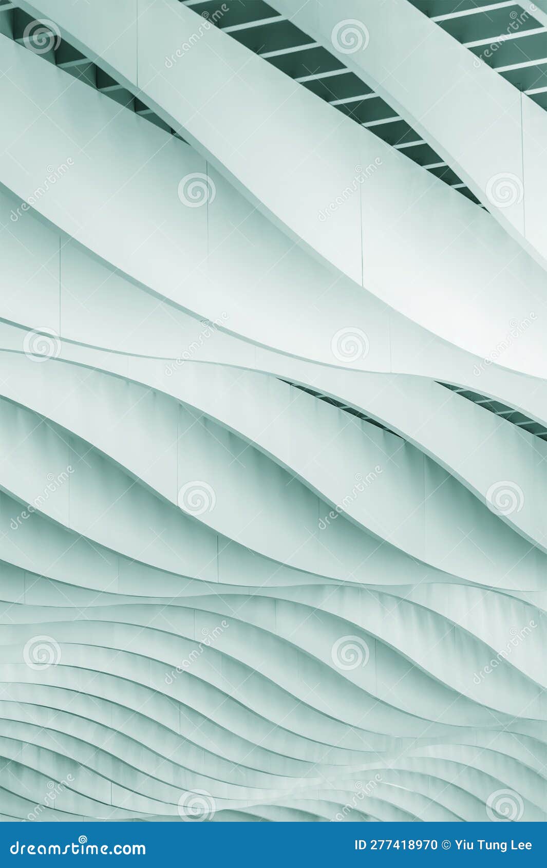 Interior View of Wave-shaped Pattern in Modern Architecture in ...