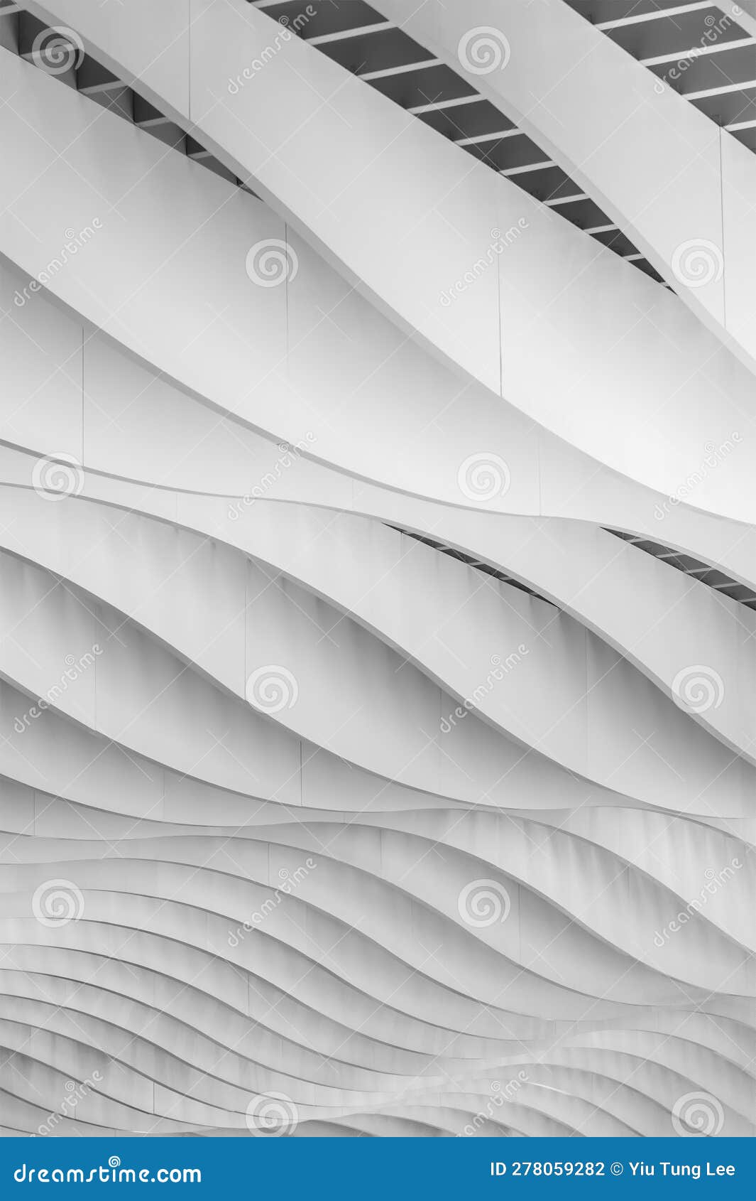 Interior View of Wave-shaped Pattern in Modern Architecture Stock Photo ...