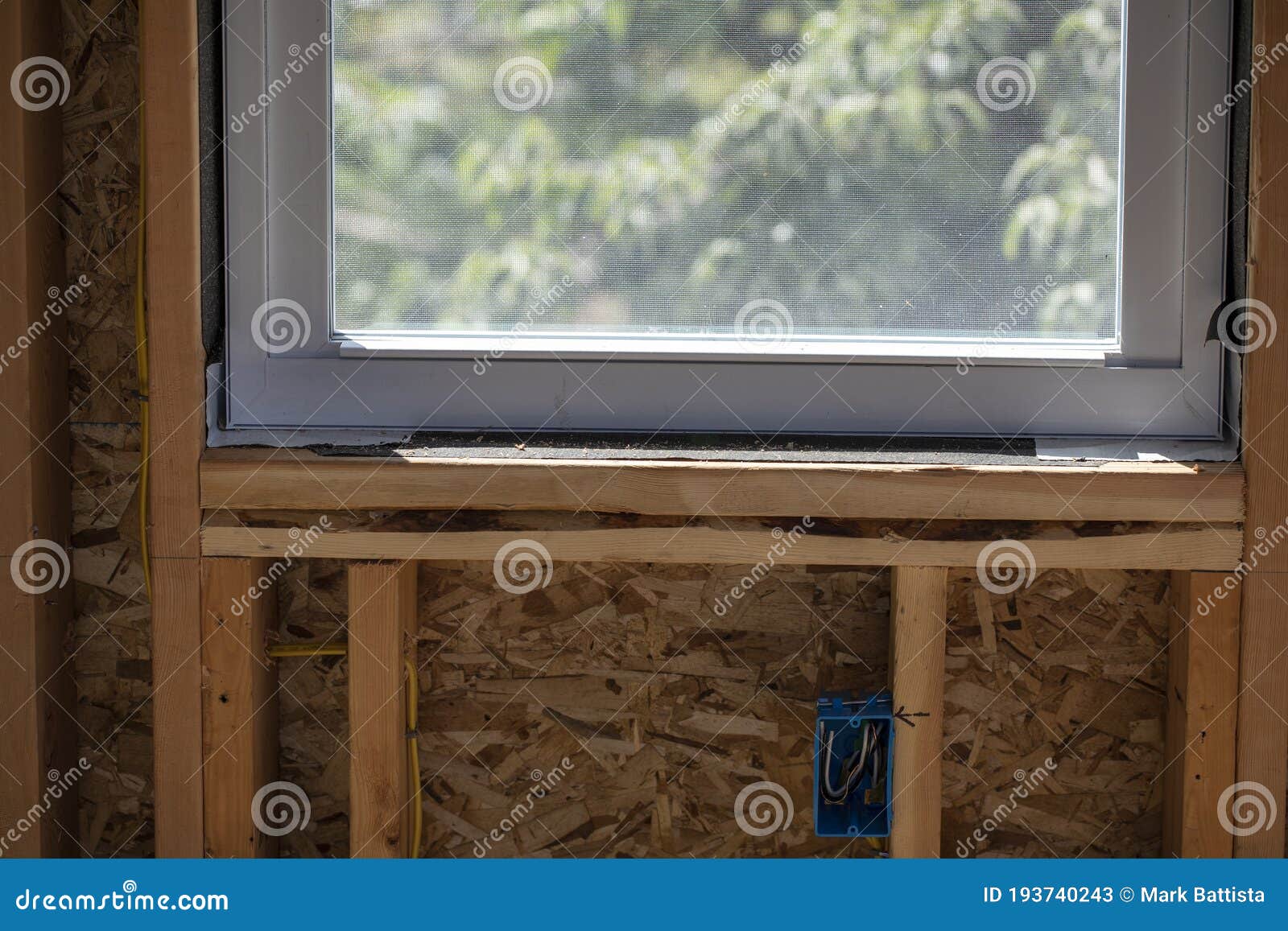 Interior View of Window and Wall Being Installed Stock Image - Image of ...