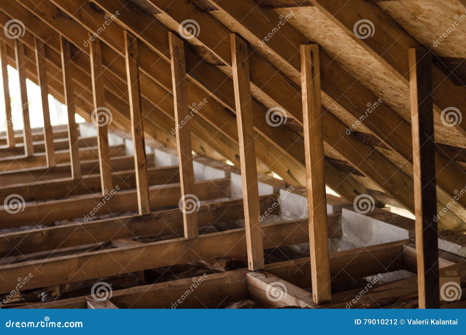Interior View of a Wooden Roof Structure. Stock Photo - Image of ...