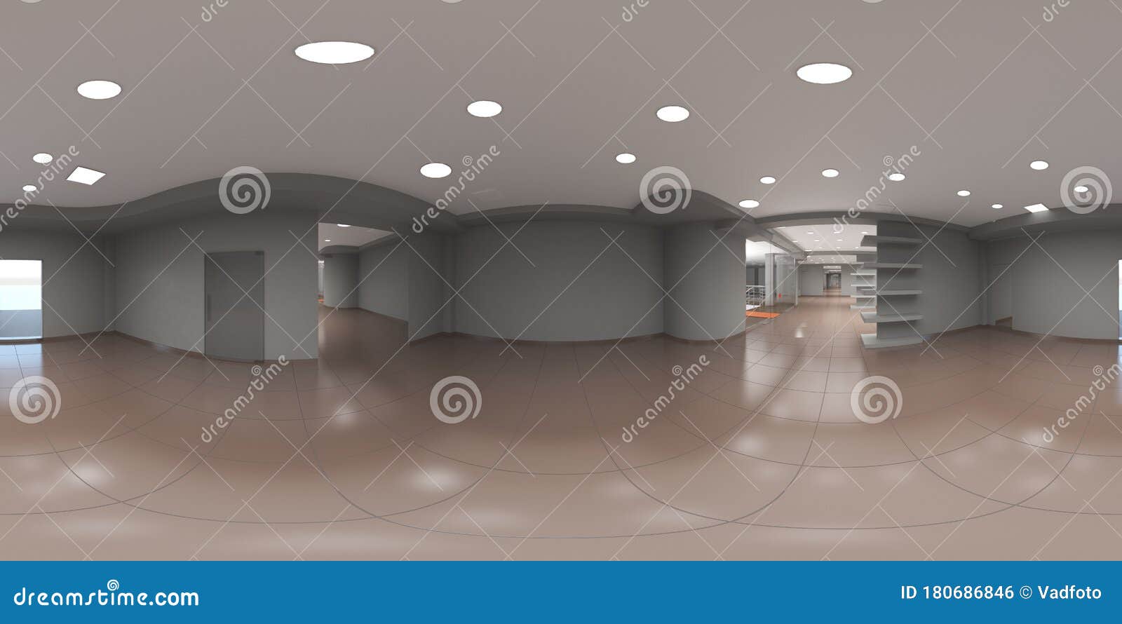 Spherical Panorama of the Interior, 3D Illustration Stock Illustration ...