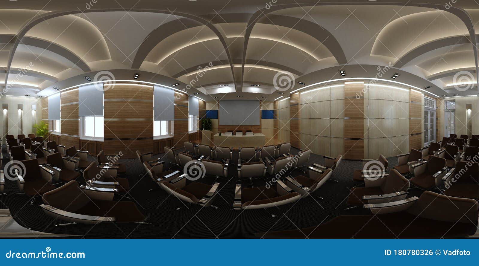 Spherical Panorama of the Interior, 3D Illustration Stock Illustration ...