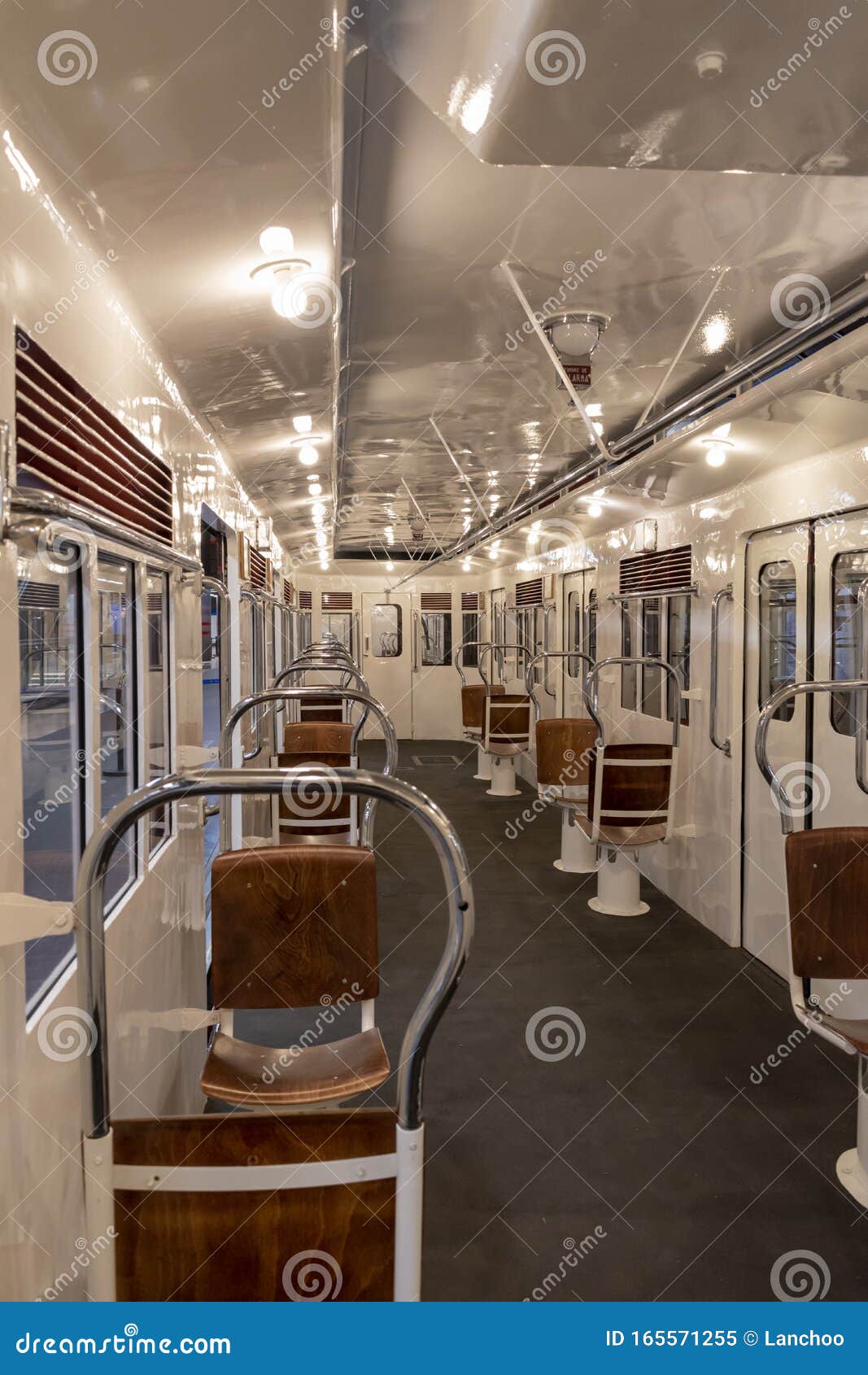 Interior of Wagon of a Restored Old Train Stock Image - Image of ride ...