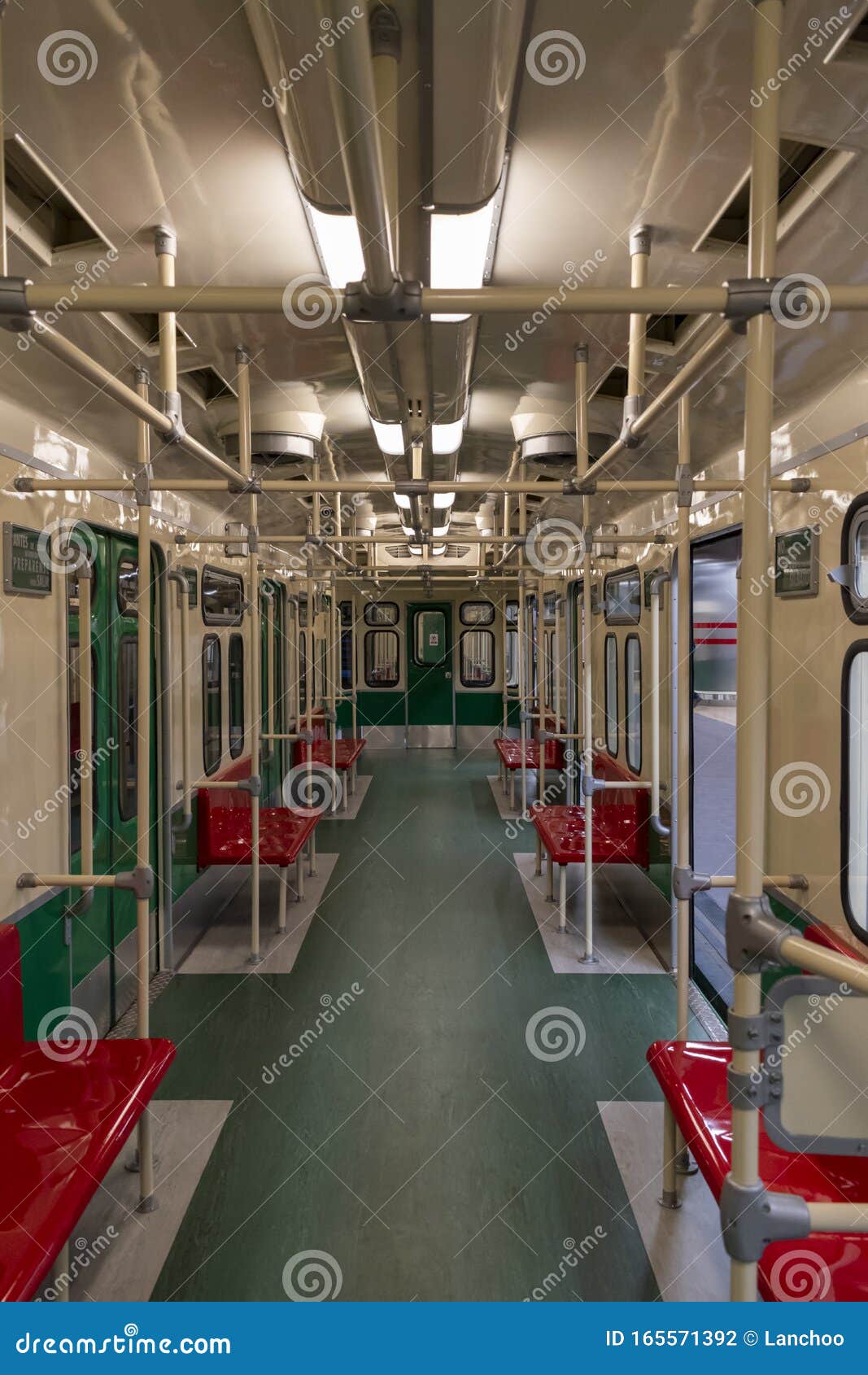 Interior of Wagon of a Restored Old Train Stock Photo - Image of ...