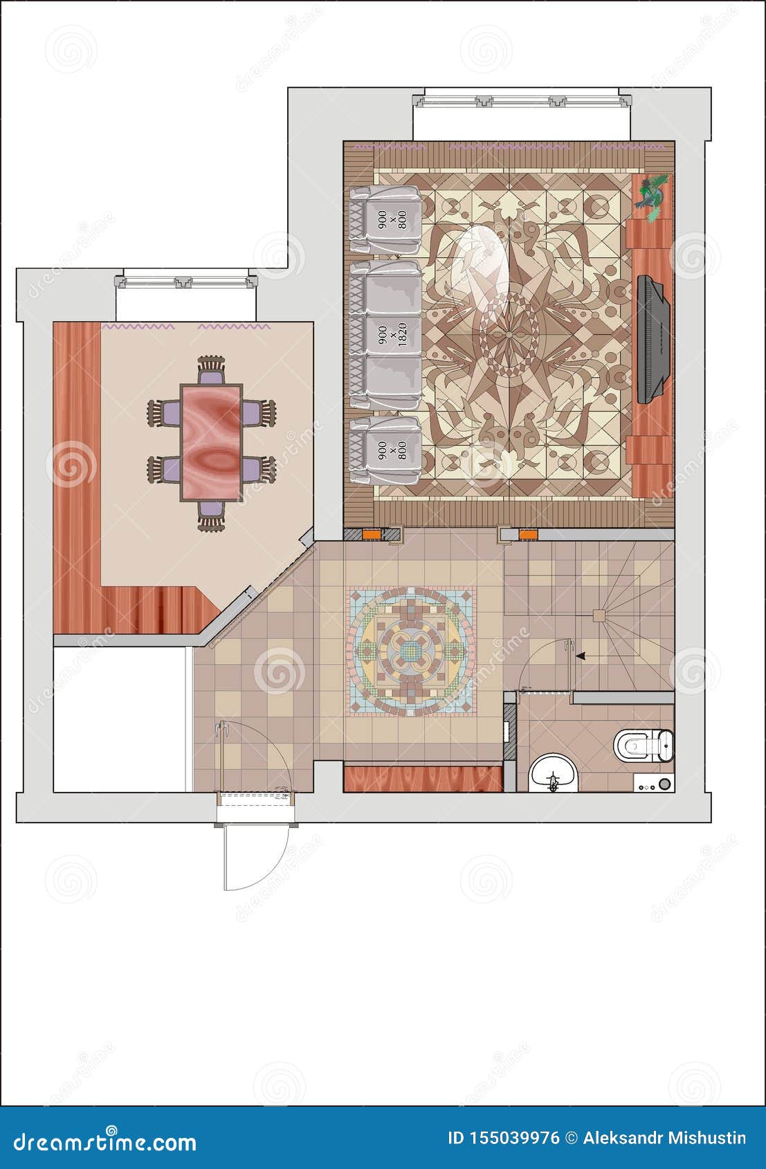 Interior wall layout stock illustration. Illustration of design - 155039976