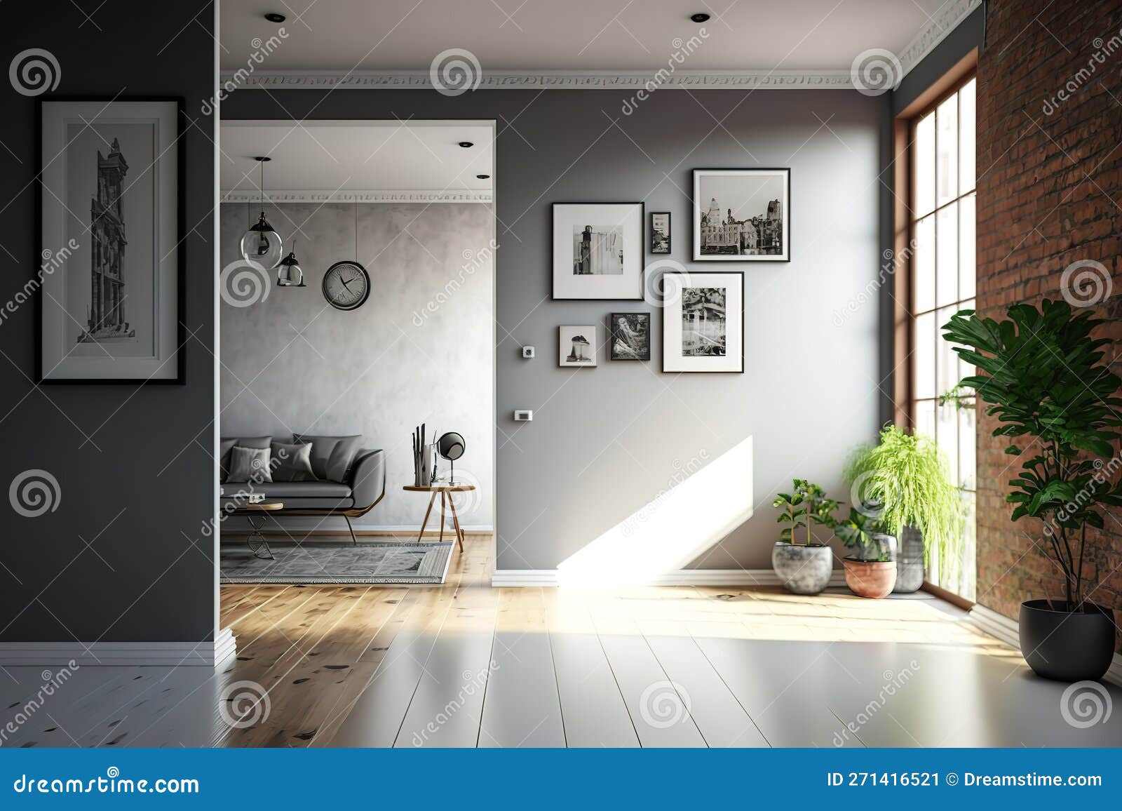 Interior Wall Mockup,Octane Render ,hyperrealism, Photorealism ...