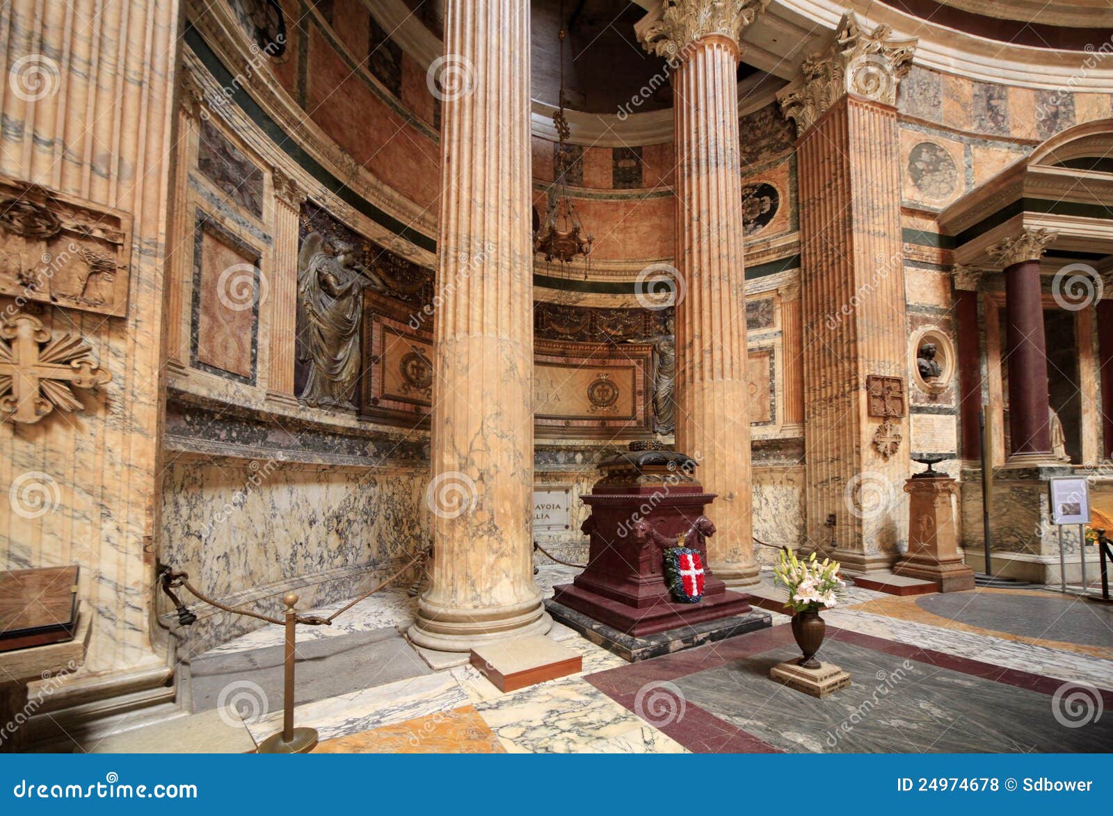 Interior Walls and Columns of the Pantheo in Rome Editorial Stock Photo ...