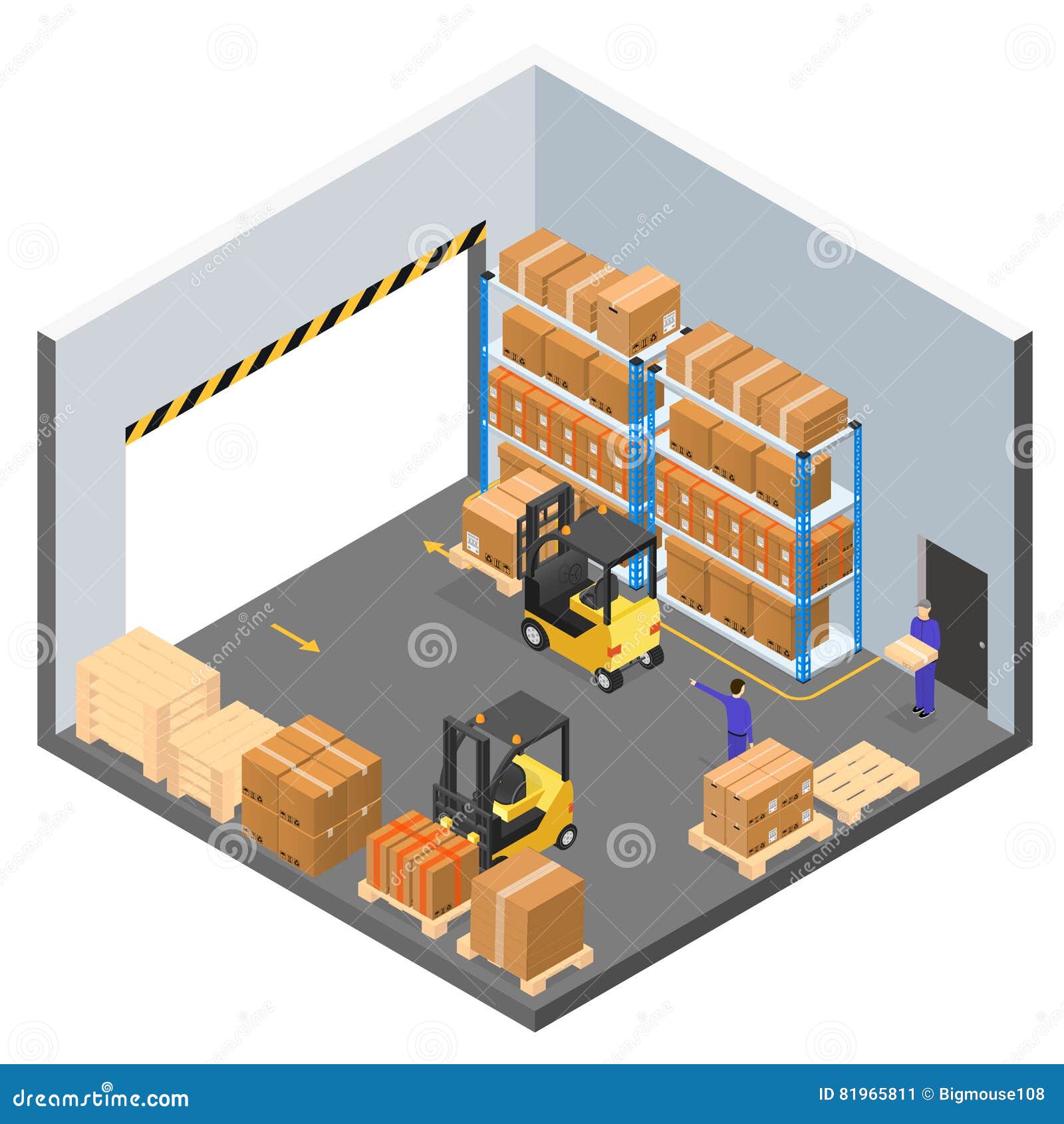 Interior Warehouse Building Isometric View. Vector Stock Vector ... Interior Warehouse Building Isometric View. Vector Stock Vector ...