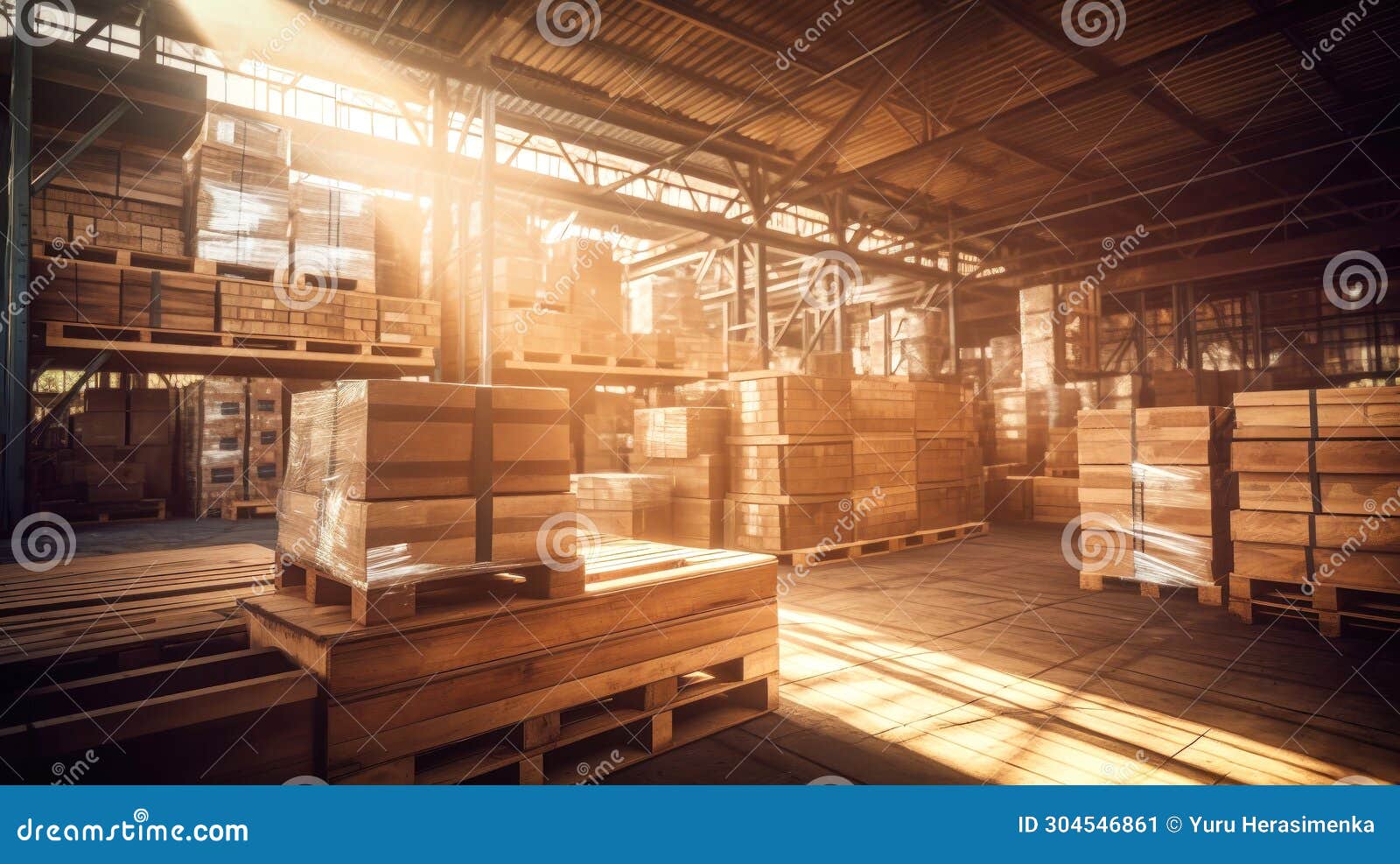 Interior of a Warehouse or Industrial Building. Distribution Center ...