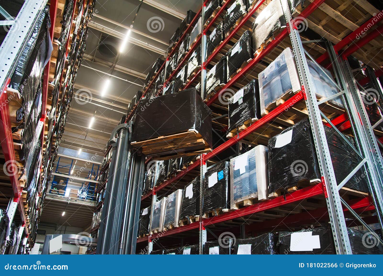 Interior of warehouse stock photo. Image of logistic - 181022566
