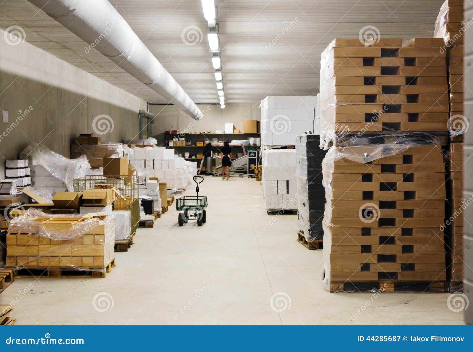 Interior of Warehouse of Supermarket Stock Image - Image of indoors ...