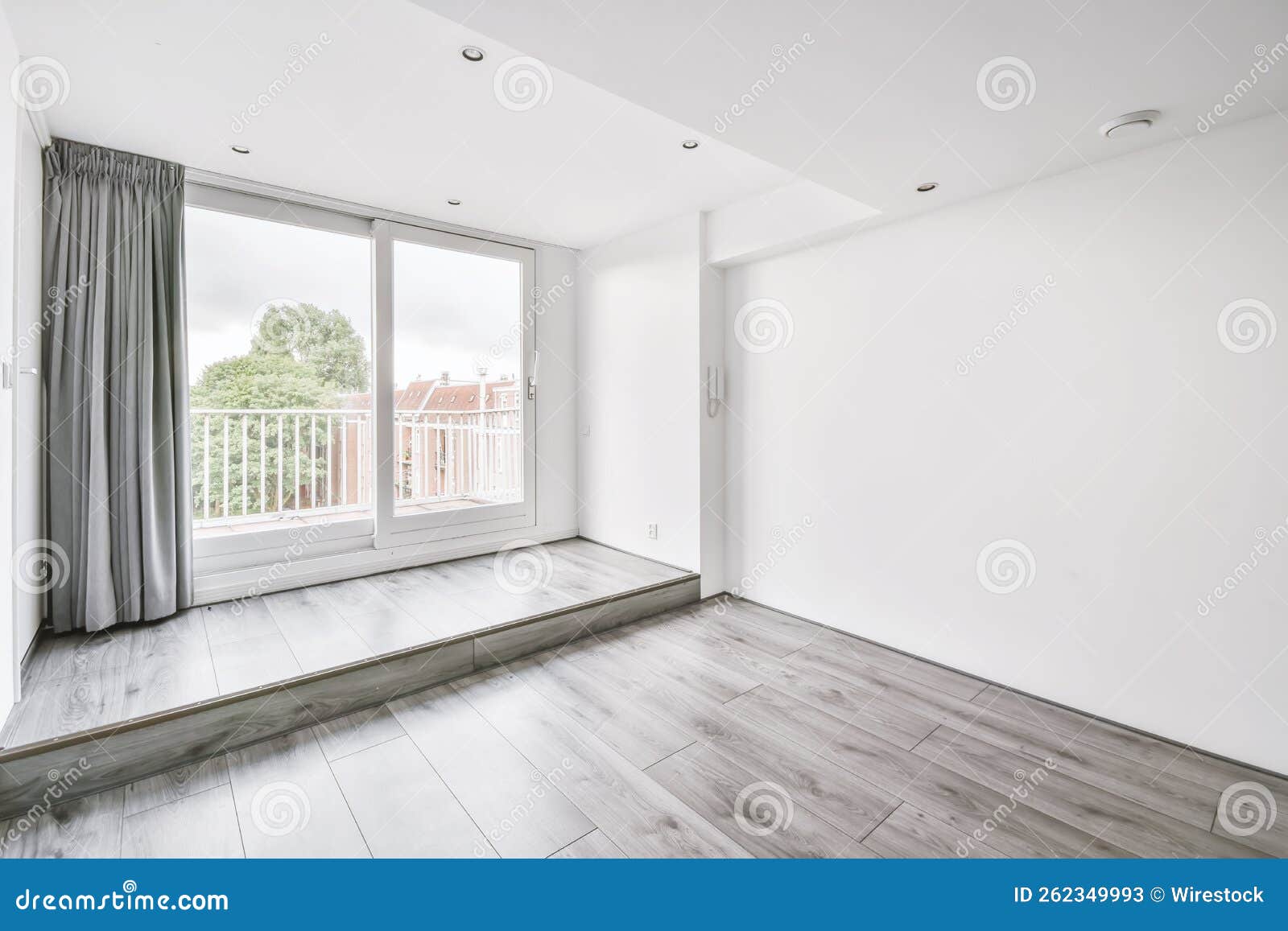 Interior of a White Room with Windows Stock Image - Image of living ...