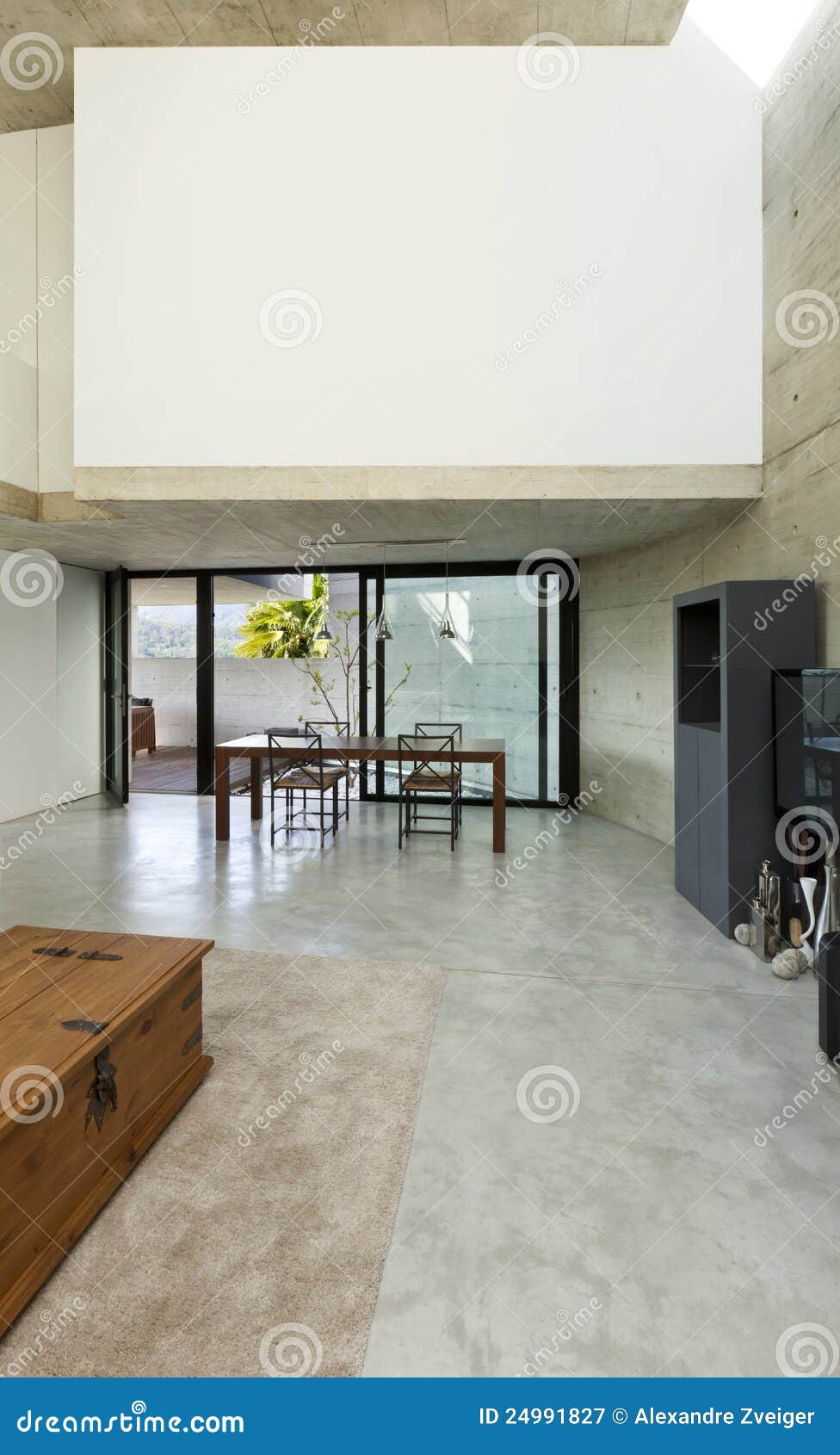 Interior, wide living room stock image. Image of material - 24991827