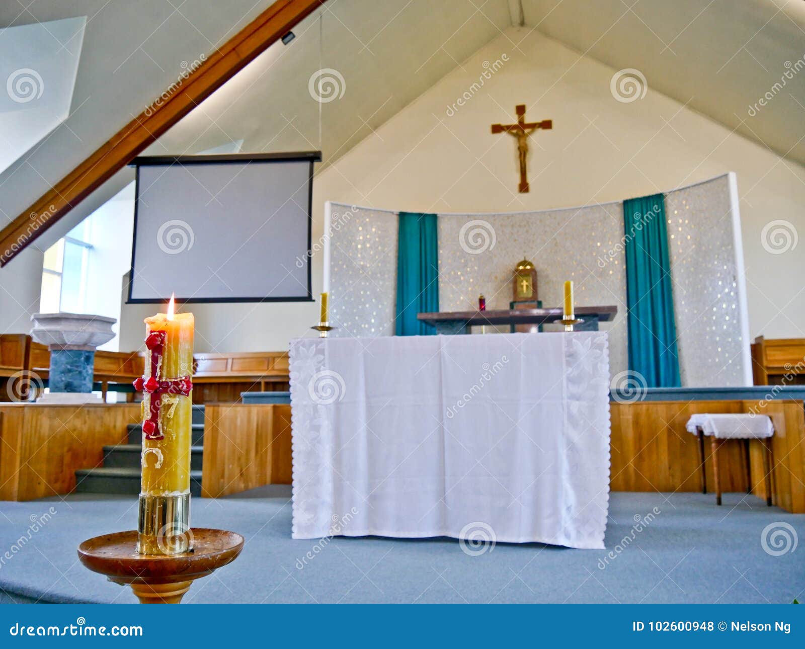 Interior Wide Shot of a Funeral Chapel Stock Photo - Image of interior ...