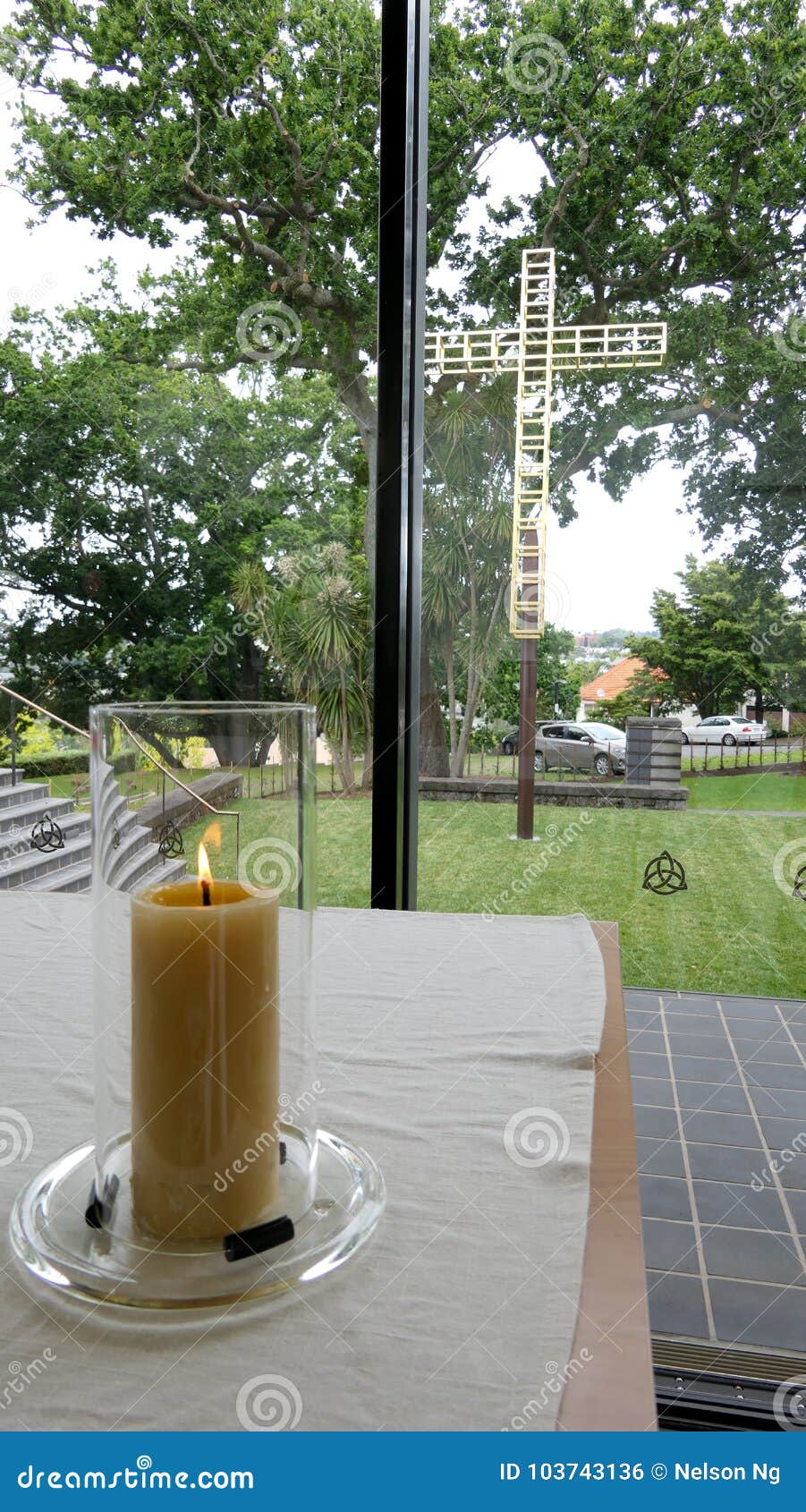 Interior Wide Shot of a Funeral Chapel Stock Photo - Image of coffin ...