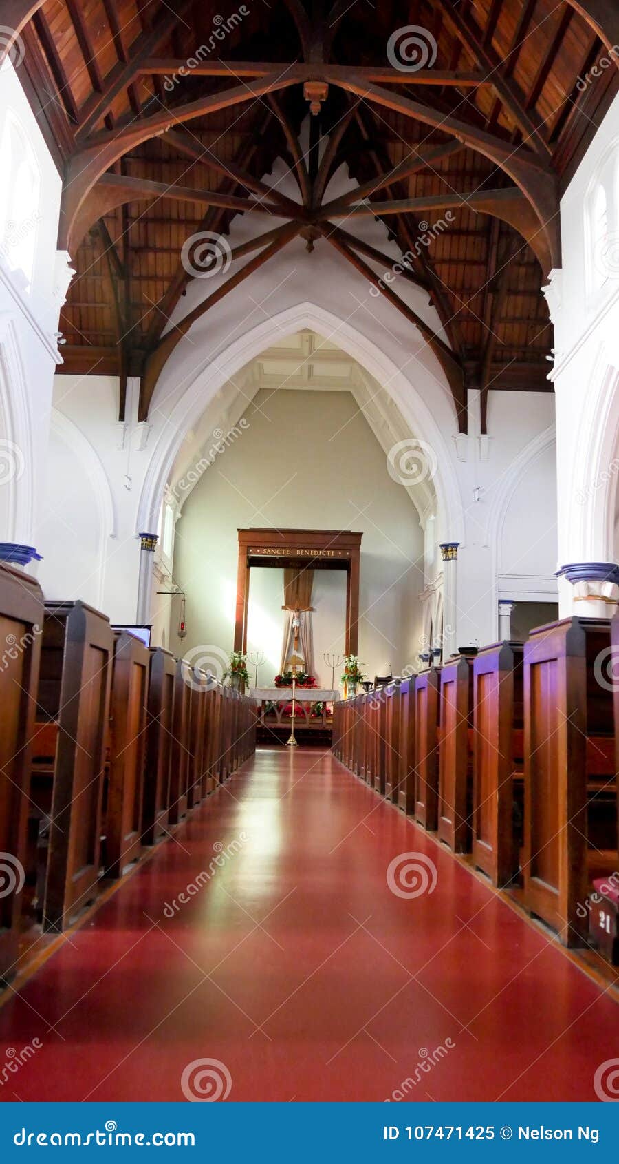 Interior Wide Shot of a Funeral Chapel Stock Image - Image of cemetery ...