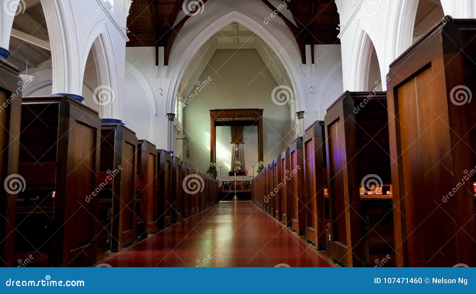 Interior Wide Shot of a Funeral Chapel Stock Photo - Image of light ...