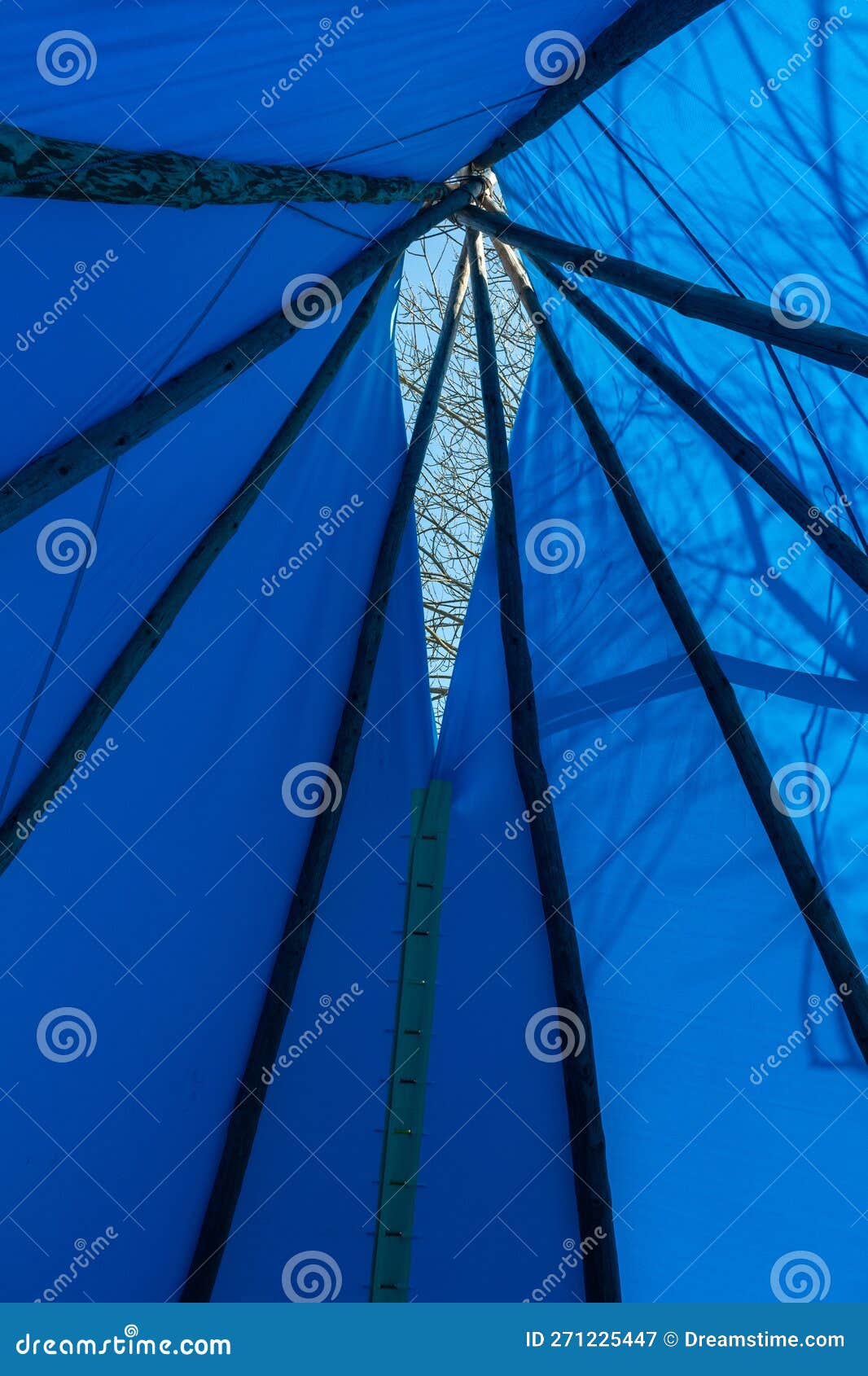 The interior of the wigwam stock image. Image of tree - 271225447