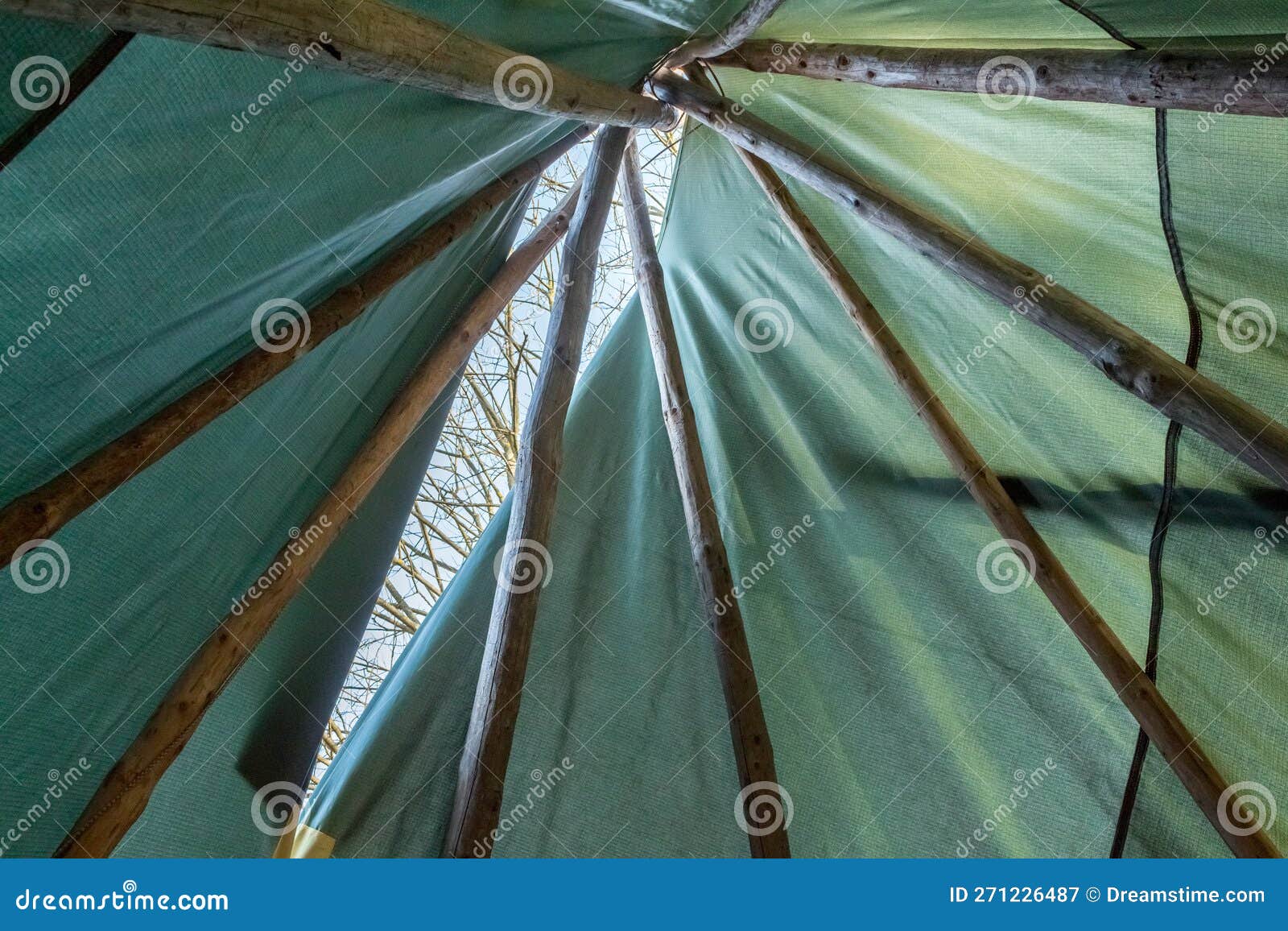 The interior of the wigwam stock image. Image of home - 271226487