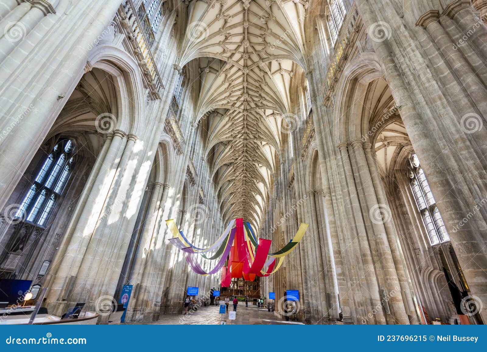 Interior of Winchester Cathedral,with Towering Archways. Editorial ...
