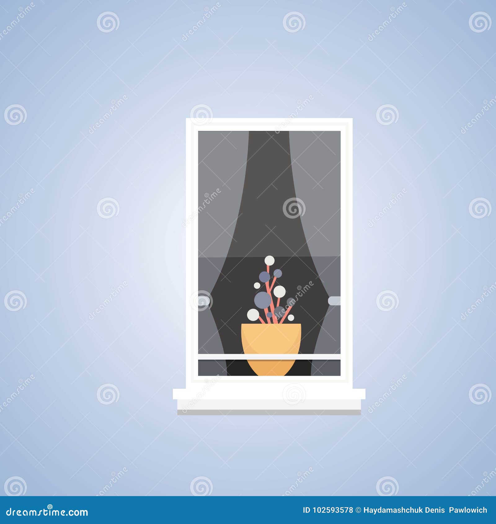 Interior Window Vector Illustration. Architecture Design Outdoor or ...