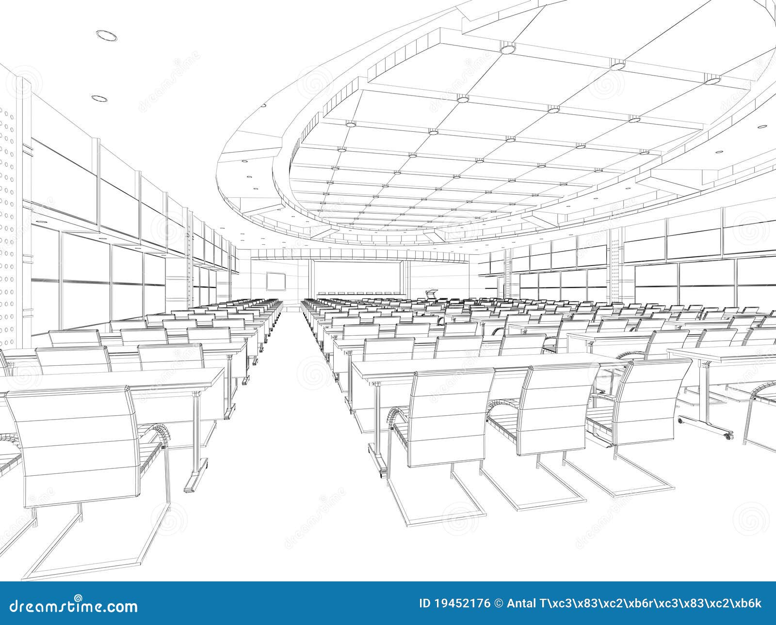 Interior wireframe plan stock illustration. Illustration of interior ...