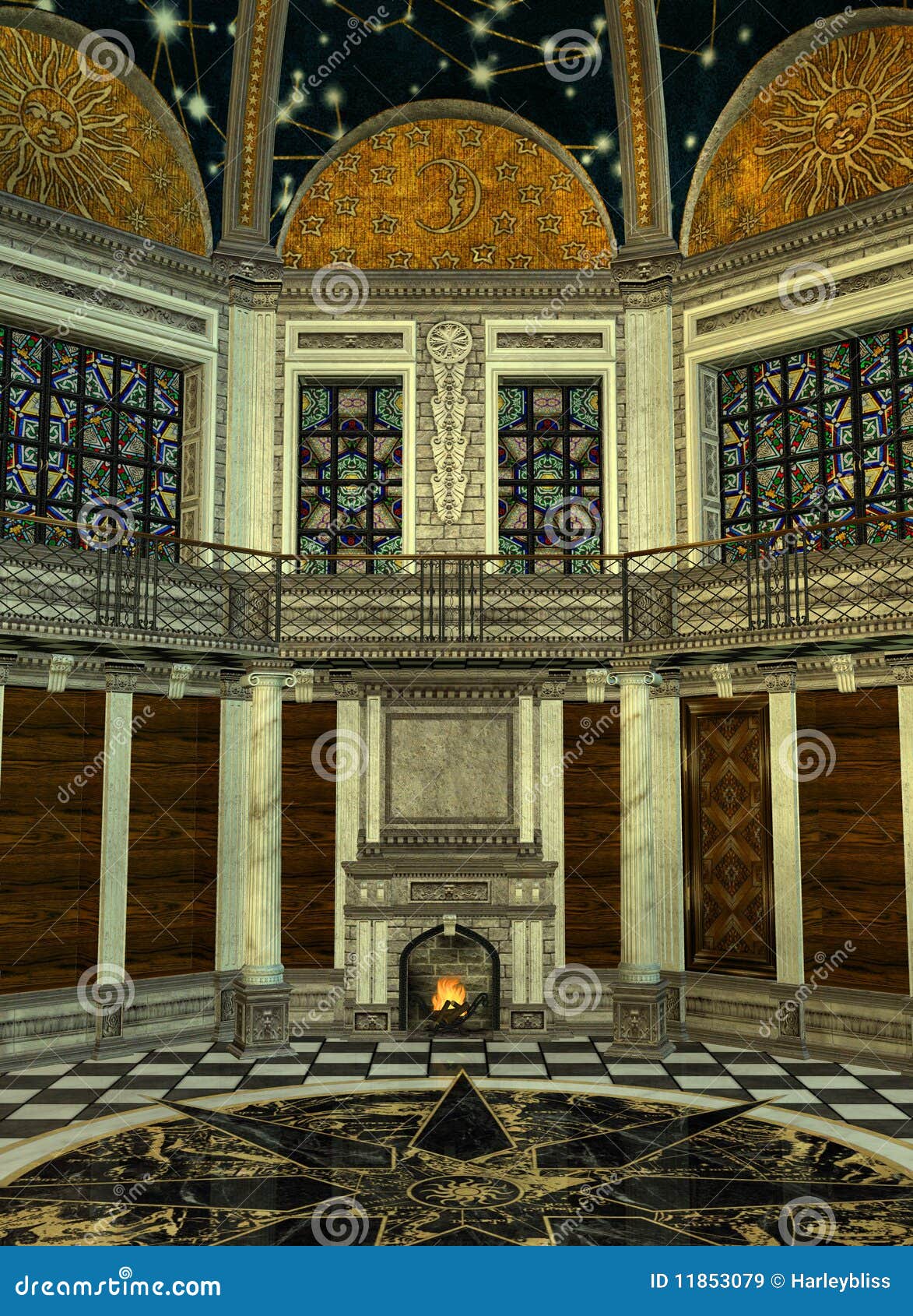 Interior of a Wizard S Tower Stock Illustration - Illustration of ...