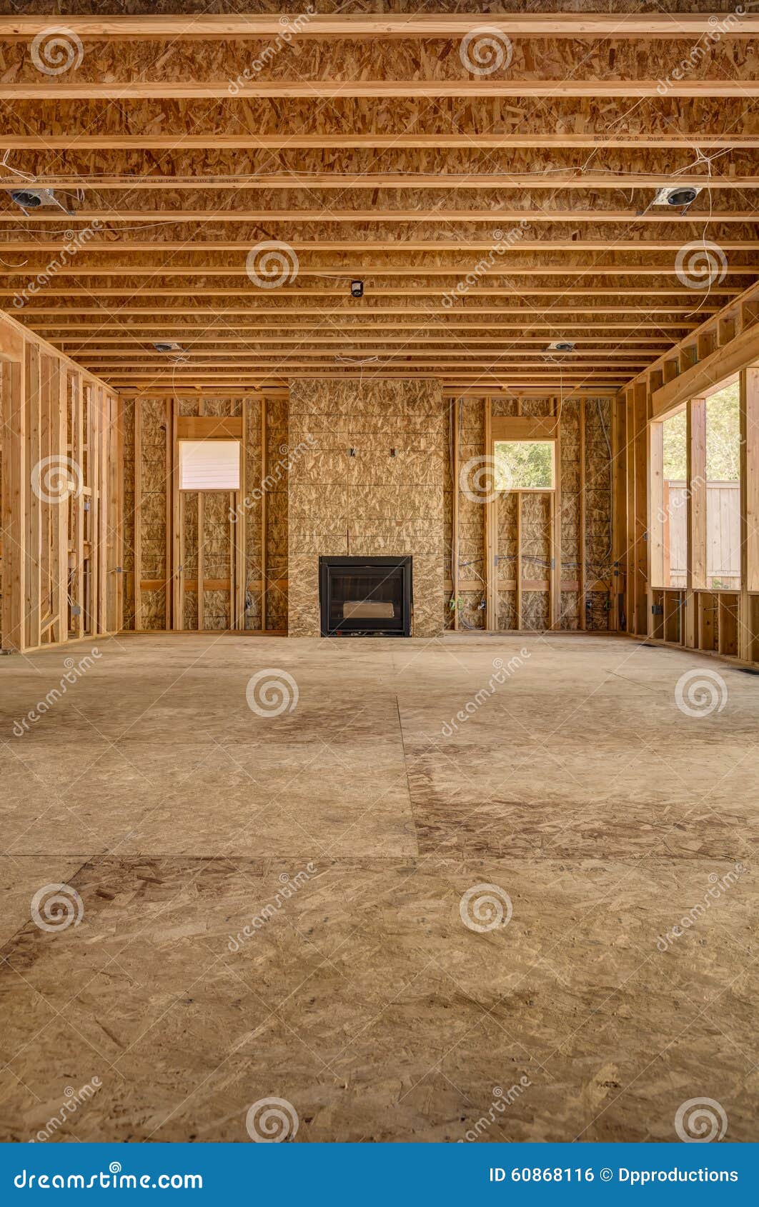 Interior Wood Frame Construction New Home Stock Photo - Image of ...