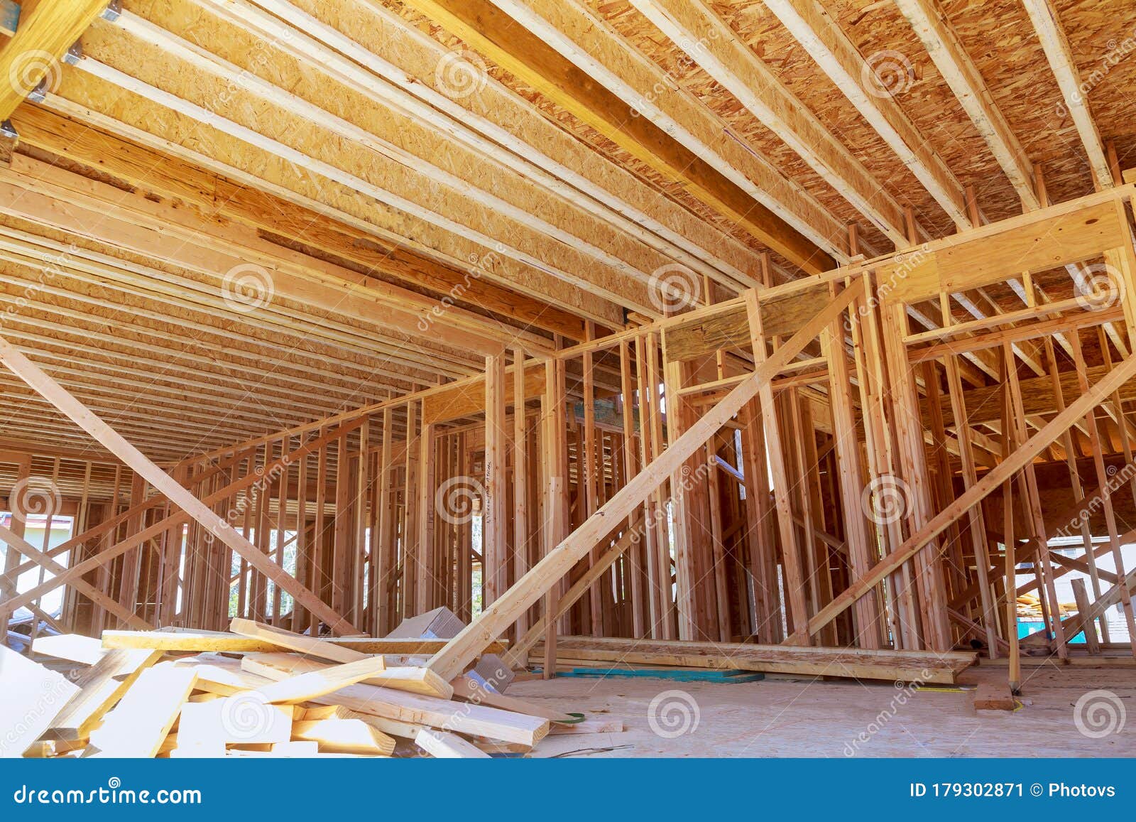Framing Beam Provides Structural Support To The Entire Building. Stock ... Framing Beam Provides Structural Support To The Entire Building. Stock ...
