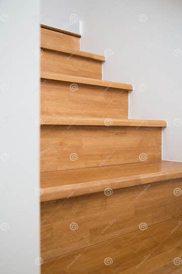 Interior - Wood Stairs Side View Stock Image - Image of design, open ...