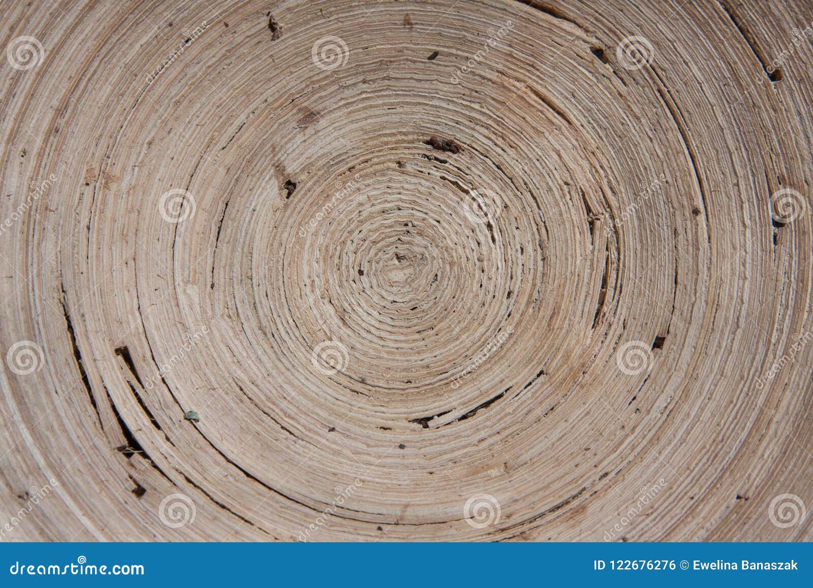 Interior of a Wooden Bowl with a Hypnotizing Spiral Pattern. Stock ...