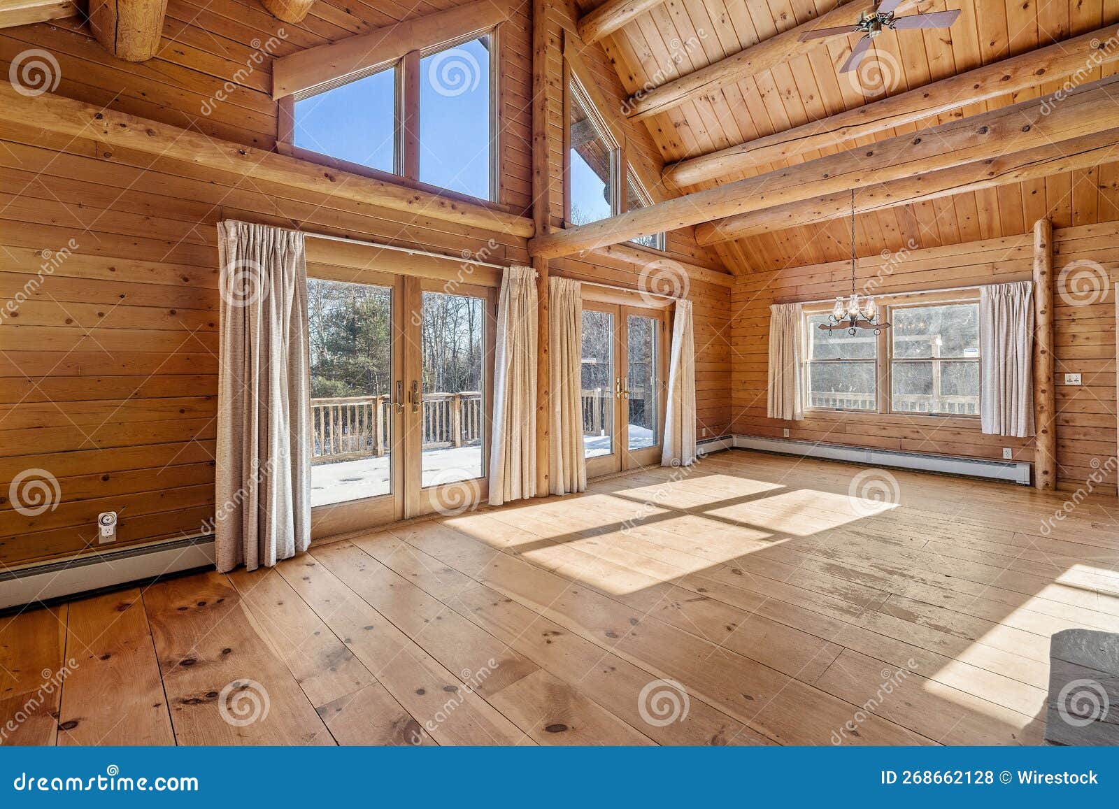 Interior of a wooden house stock photo. Image of room - 268662128
