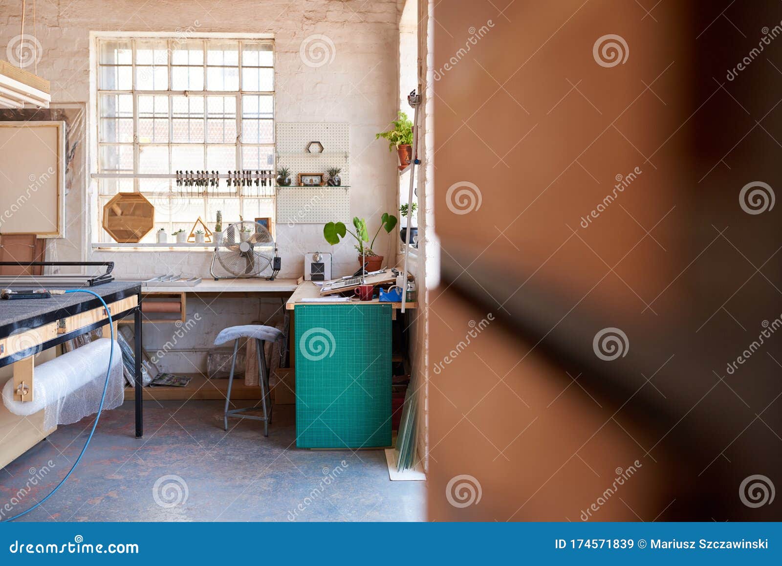 Interior of the Work Area of a Framing Shop Stock Image - Image of ...