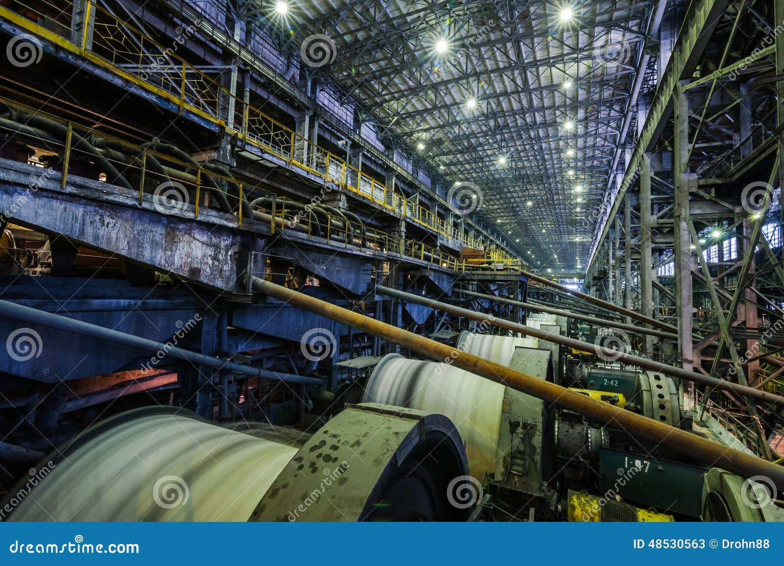 Interior of Workshop Factory Stock Image - Image of architecture, cargo ...