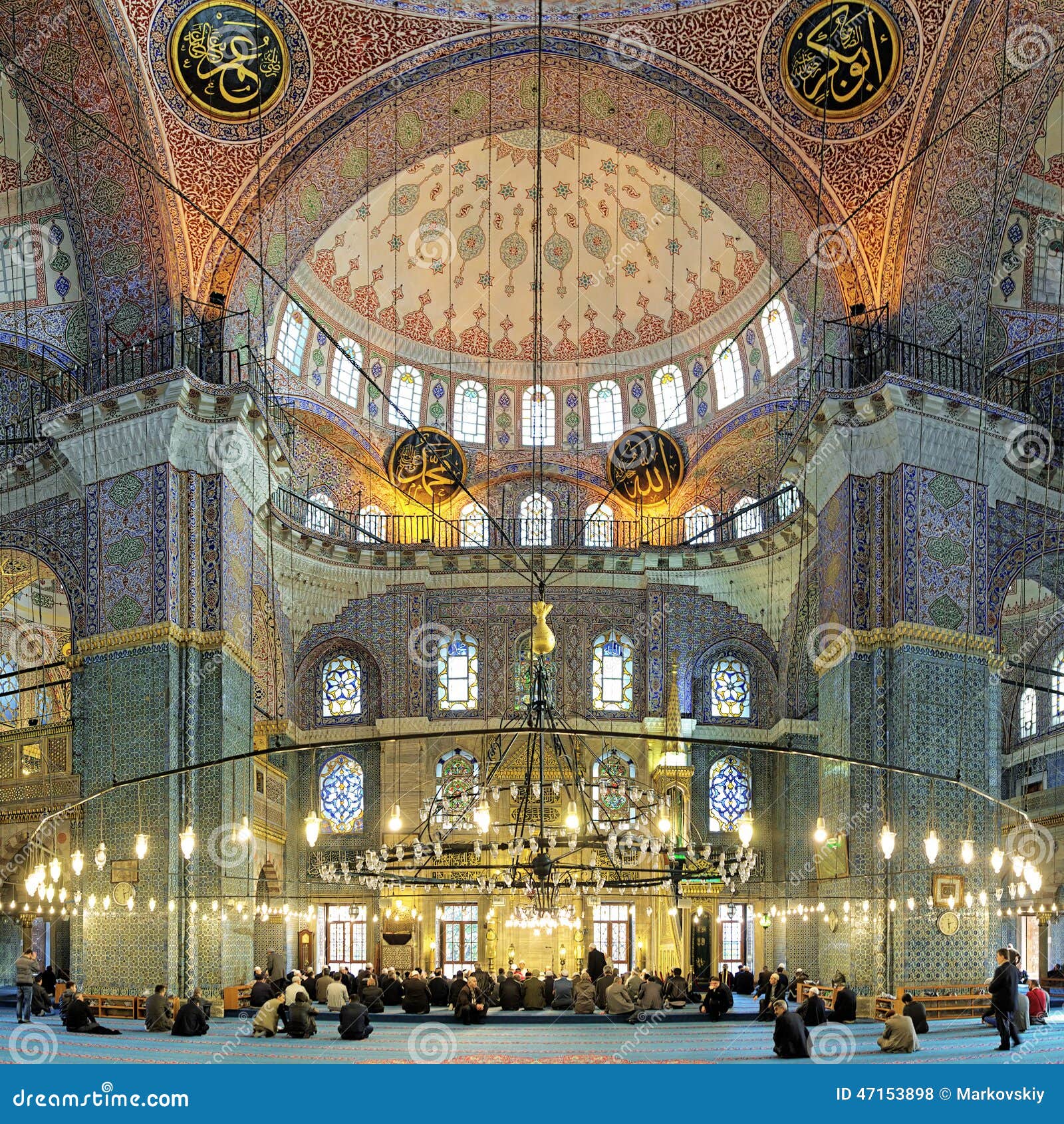 Interior of Yeni Mosque in Istanbul, Turkey Editorial Stock Photo ...