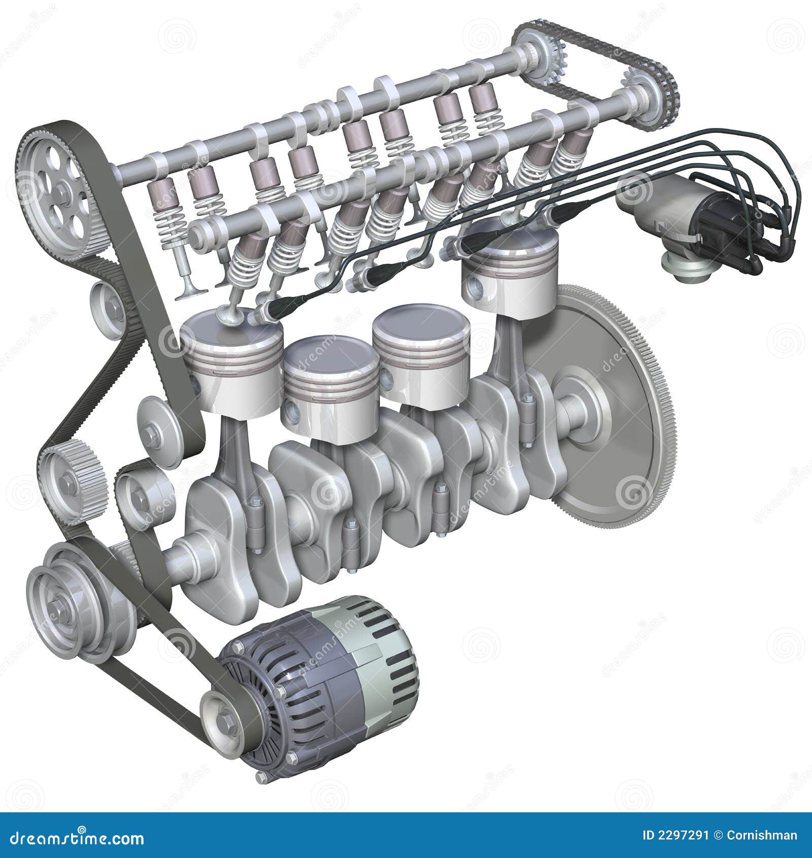 Interiore Del Motore a Benzina Illustrazione di Stock - Illustrazione ...