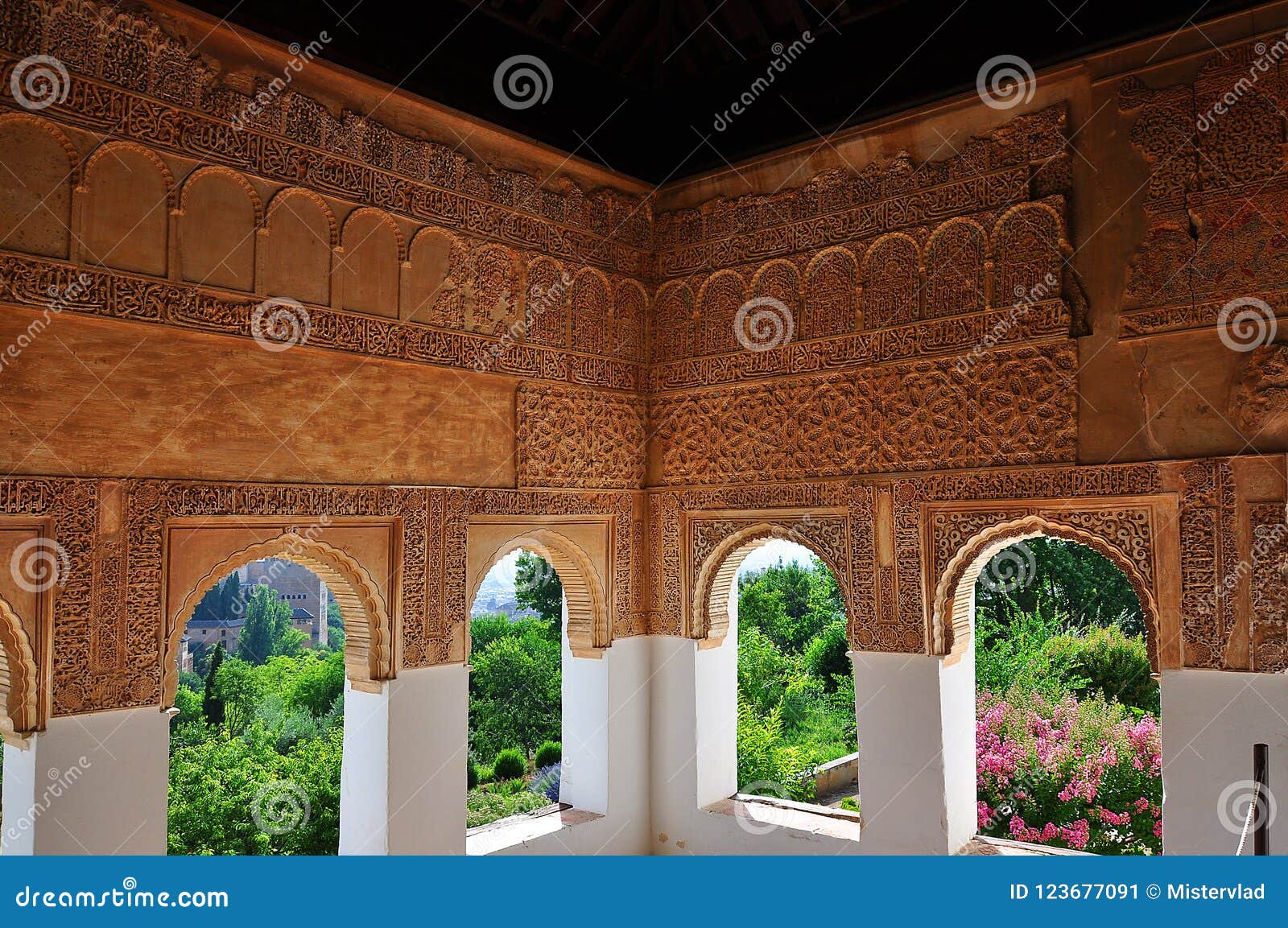 Interiors of Alhambra Palace, Granada, Spain Stock Image - Image of ...