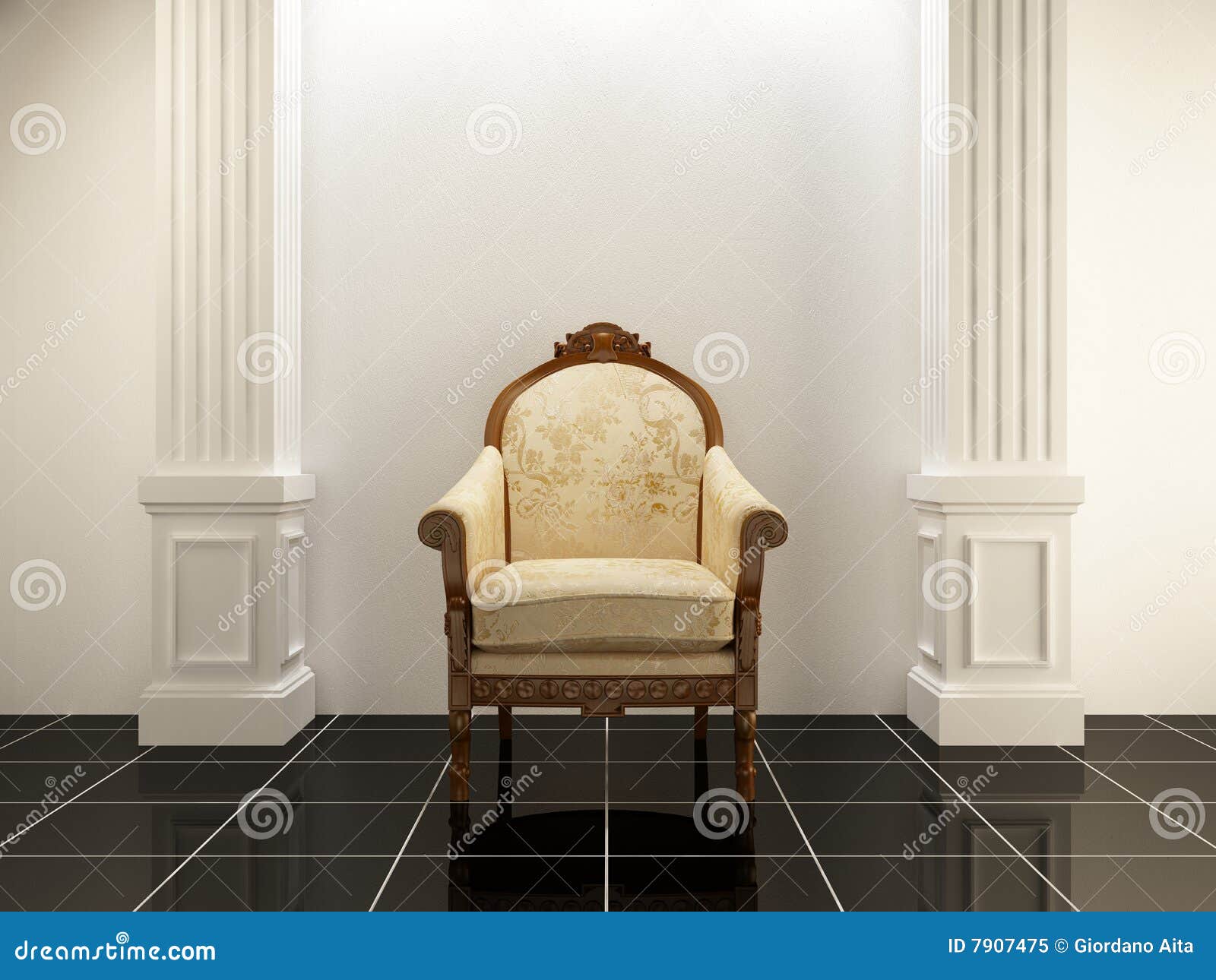 Interiors - Red Seat Between The Columns Stock Image | CartoonDealer ...