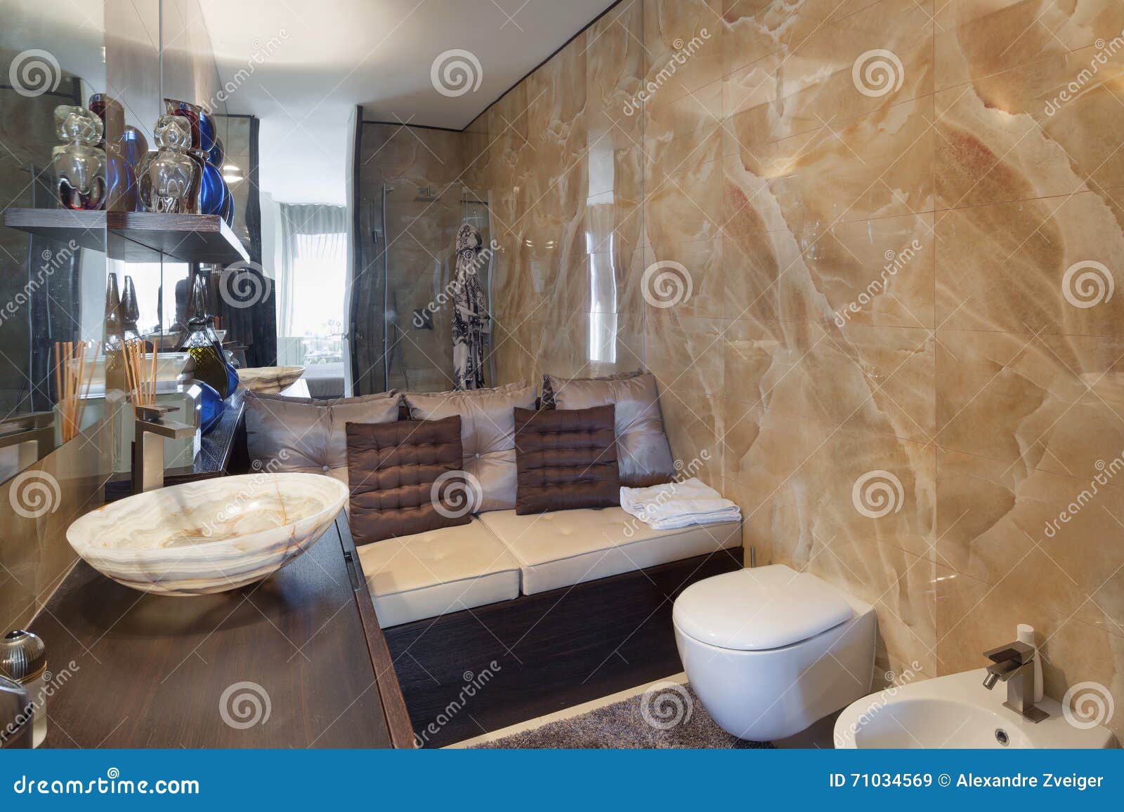Interiors, Beautiful Bathroom Stock Image - Image of modern, bathroom ...