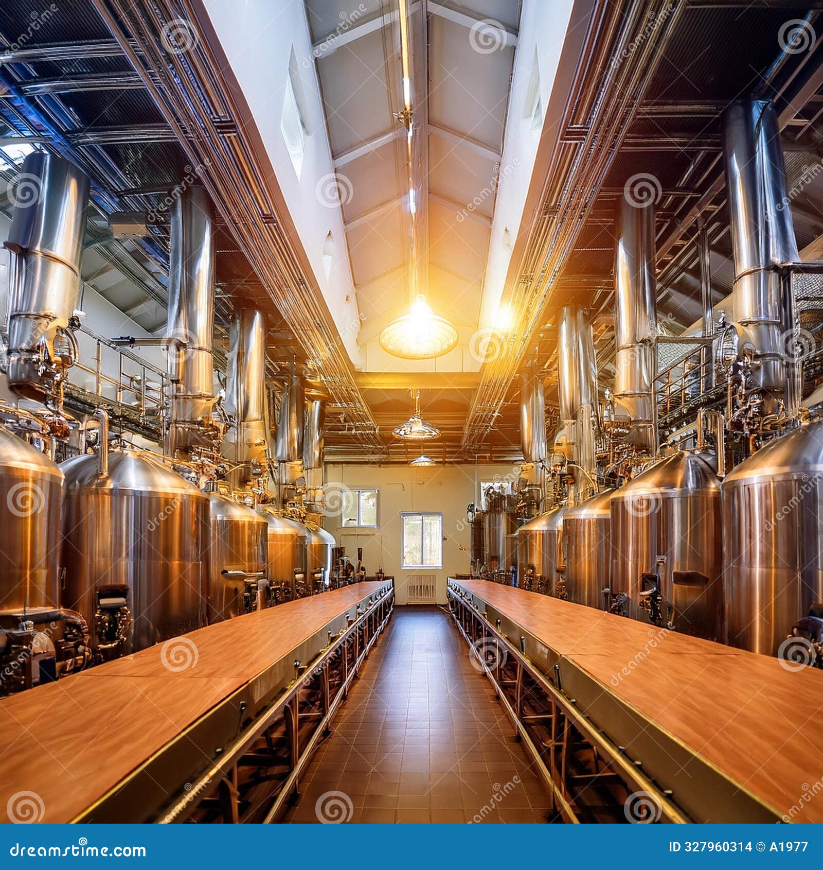 Interiors of a Brewery, AI Generated Stock Illustration - Illustration ...