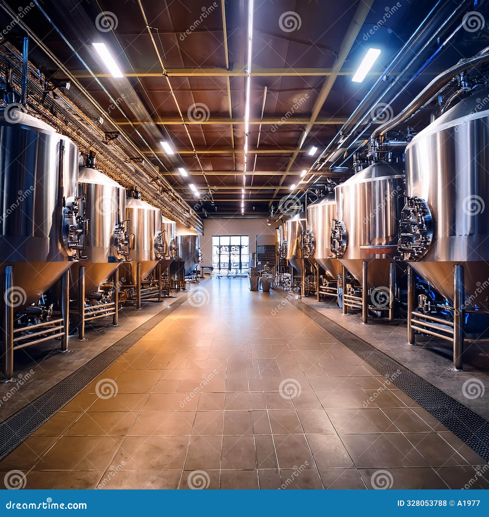 Interiors of a Brewery, AI Generated Stock Illustration - Illustration ...