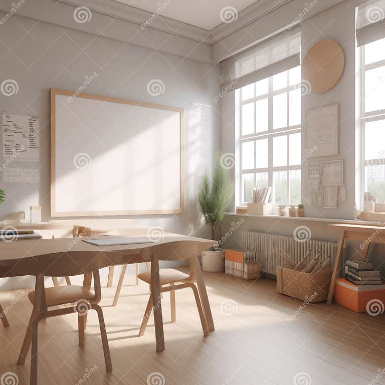 Interiors of Classroom with Windows, Created Using Generative Ai ...