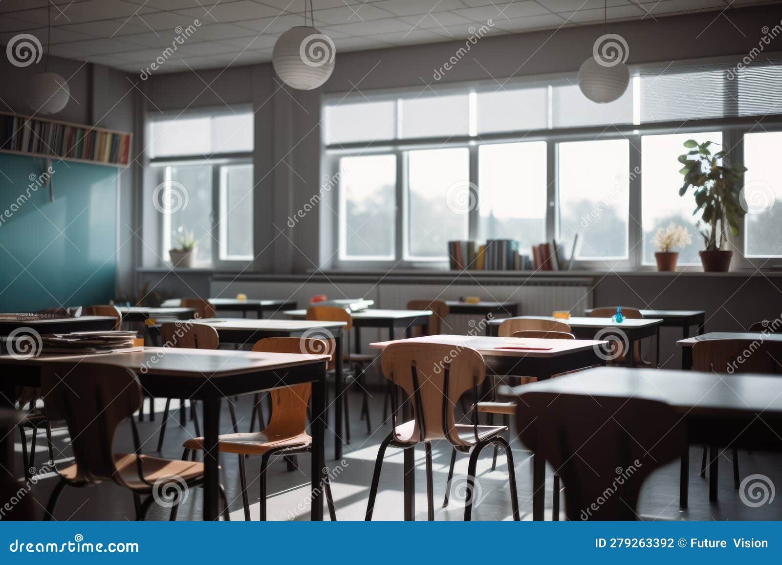 Interiors of Classroom with Windows, Created Using Generative Ai ...