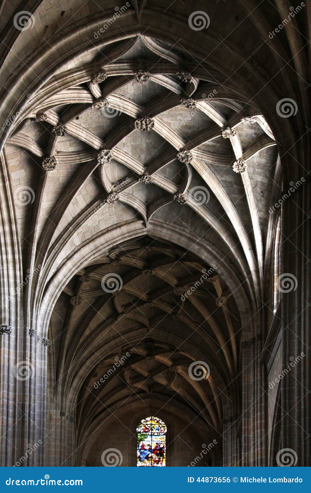 Interiors of a Gothic Cathedral, Ceiling Stock Photo - Image of light ...