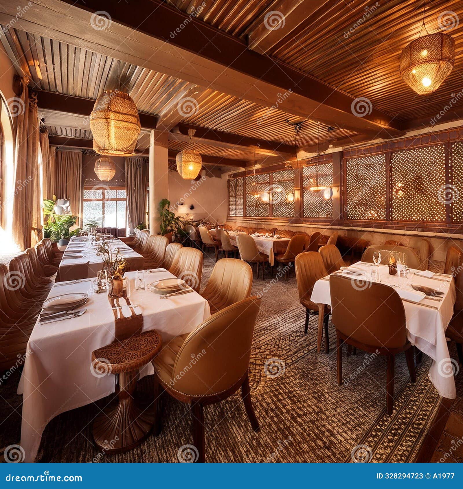 Interiors Of A Lebanese Restaurant, AI Generated Royalty-Free Stock ...