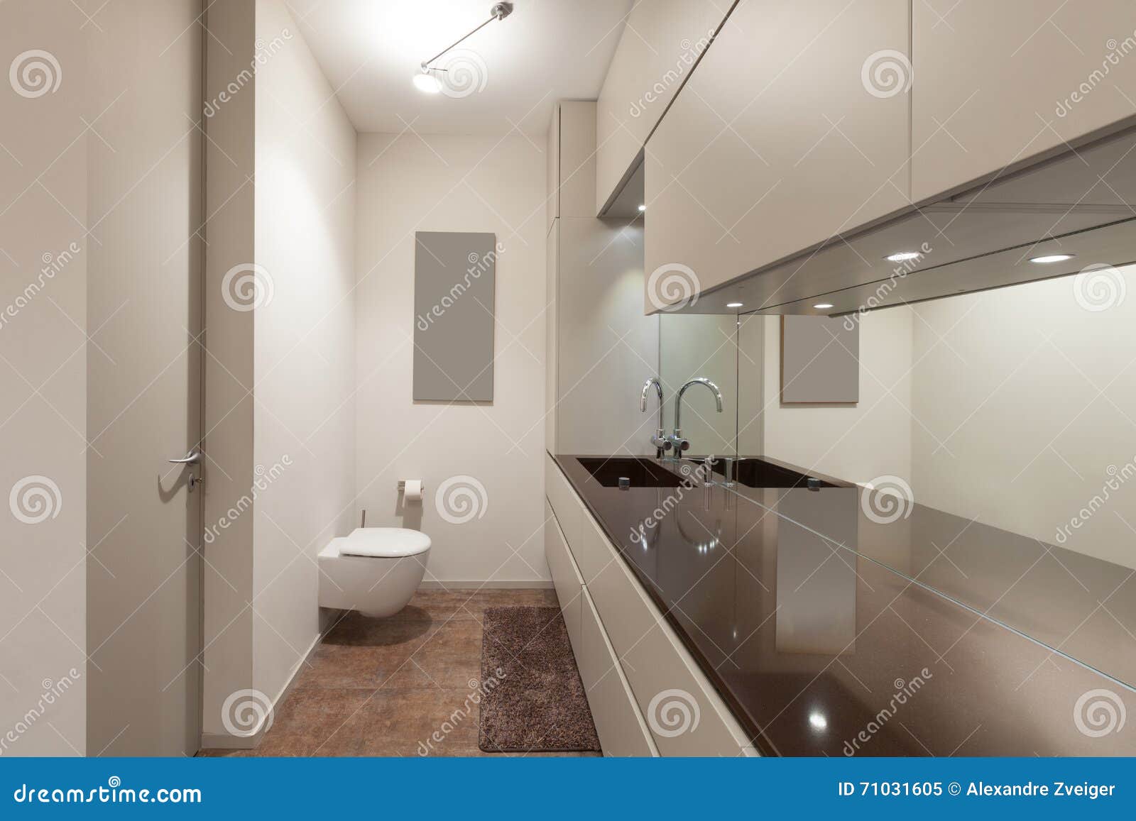 Interiors, modern restroom stock image. Image of decor - 71031605